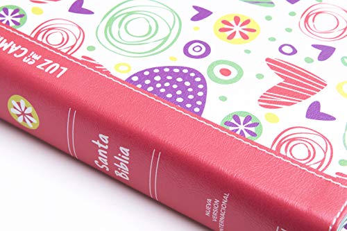 NVI Biblia Luz en mi camino corazones, multicolor símil piel (Spanish Edition)