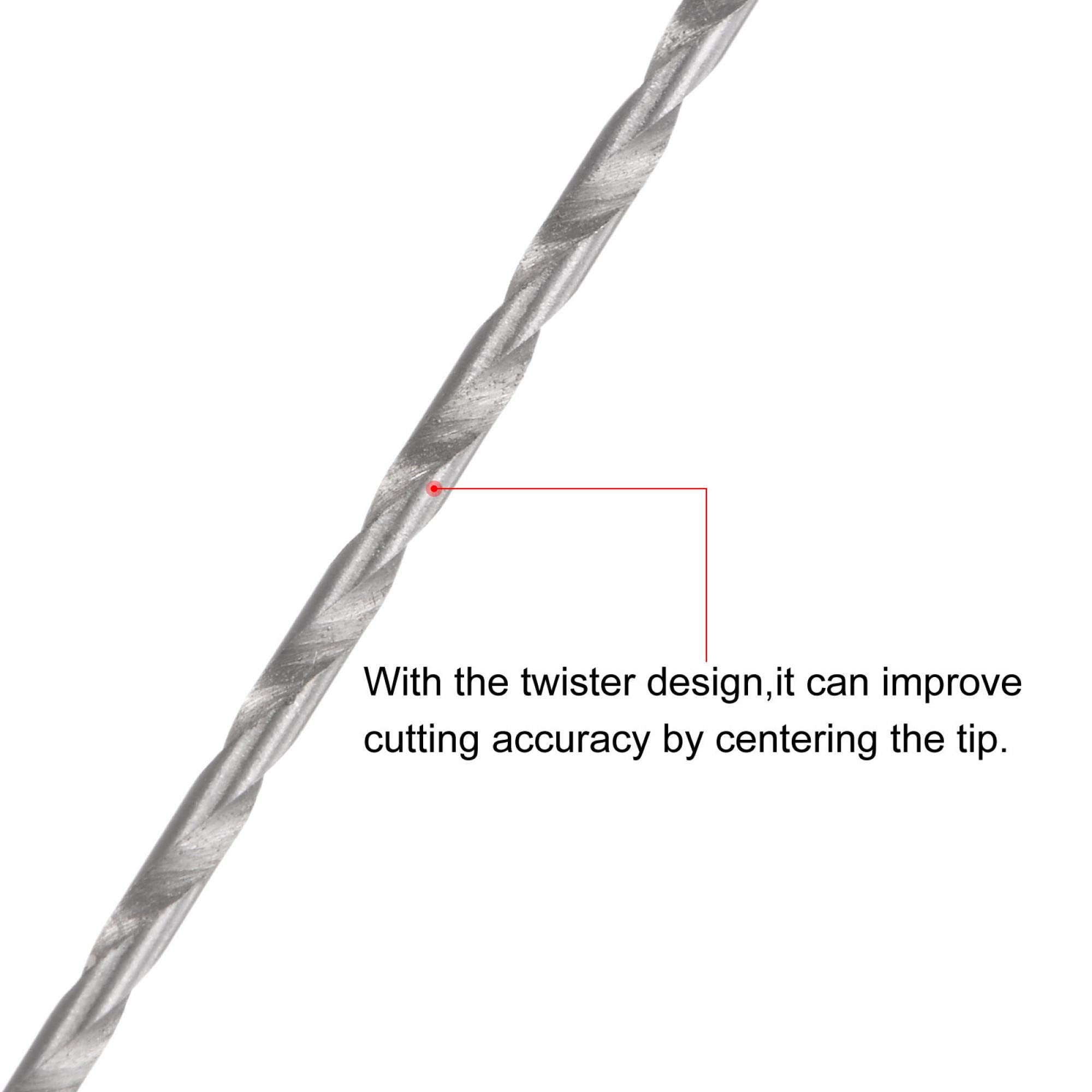 uxcell 20 Pcs 1mm Mini Micro Twist Drill Bits, High-Speed Steel Straight Shank Extra Long Drill Bit 120mm for Aluminum Alloy