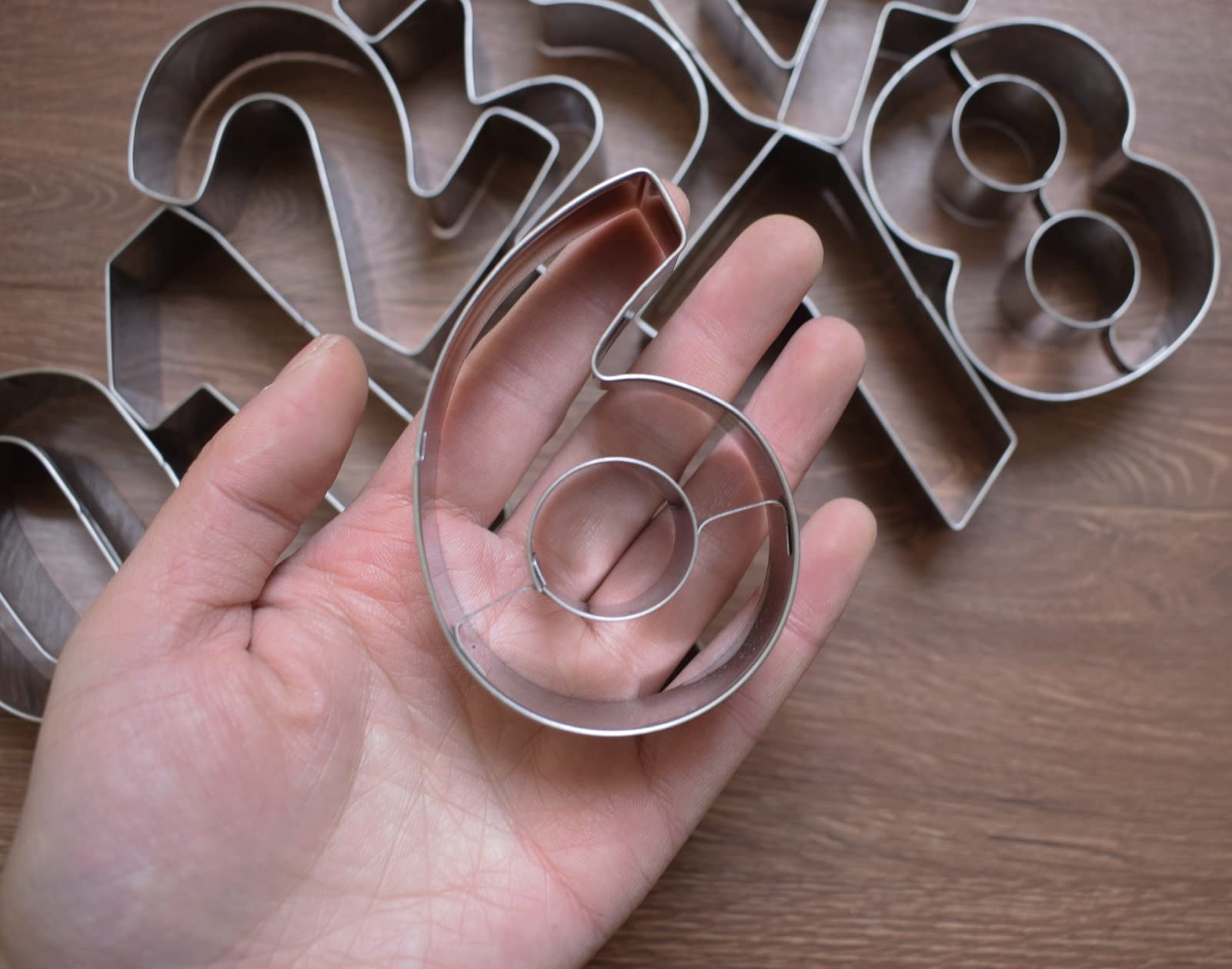 Xoutuo 9 Pieces 3 inch Large Number Cookie Biscuit Cutters 9 Piece Set, Stainless Steel Numbers Cutter Kitchen Baking Tool for Spelling the Numbers Birthday or Anniversary