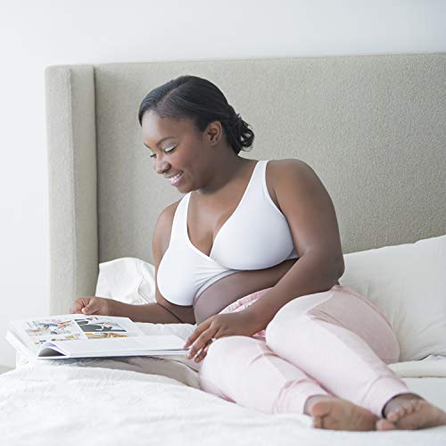 Medela Nursing Bra for Sleep and Breastfeeding, Crisscross Front, Racerback Bra, Four-Way Stretch Fabric, Easy to Care and Maintain, Oeko-Tex Certified, White, Large