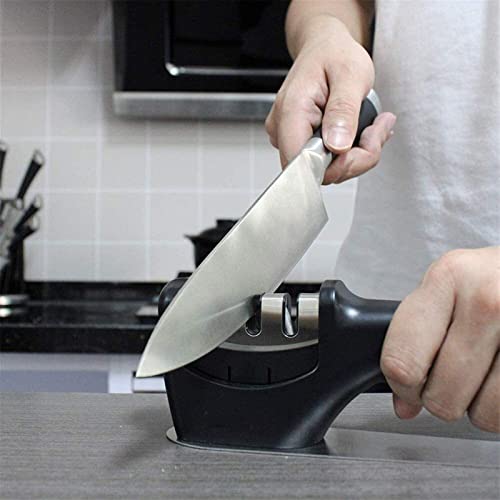 muuunann Professional Knife Sharpener with Stone Piece,Chef Kitchen Knife Sharpening System for Straight and Serrated Knives,Siccors, Multifunction 4 in 1,with Diomand Steel, Smart,Sharp and Safe