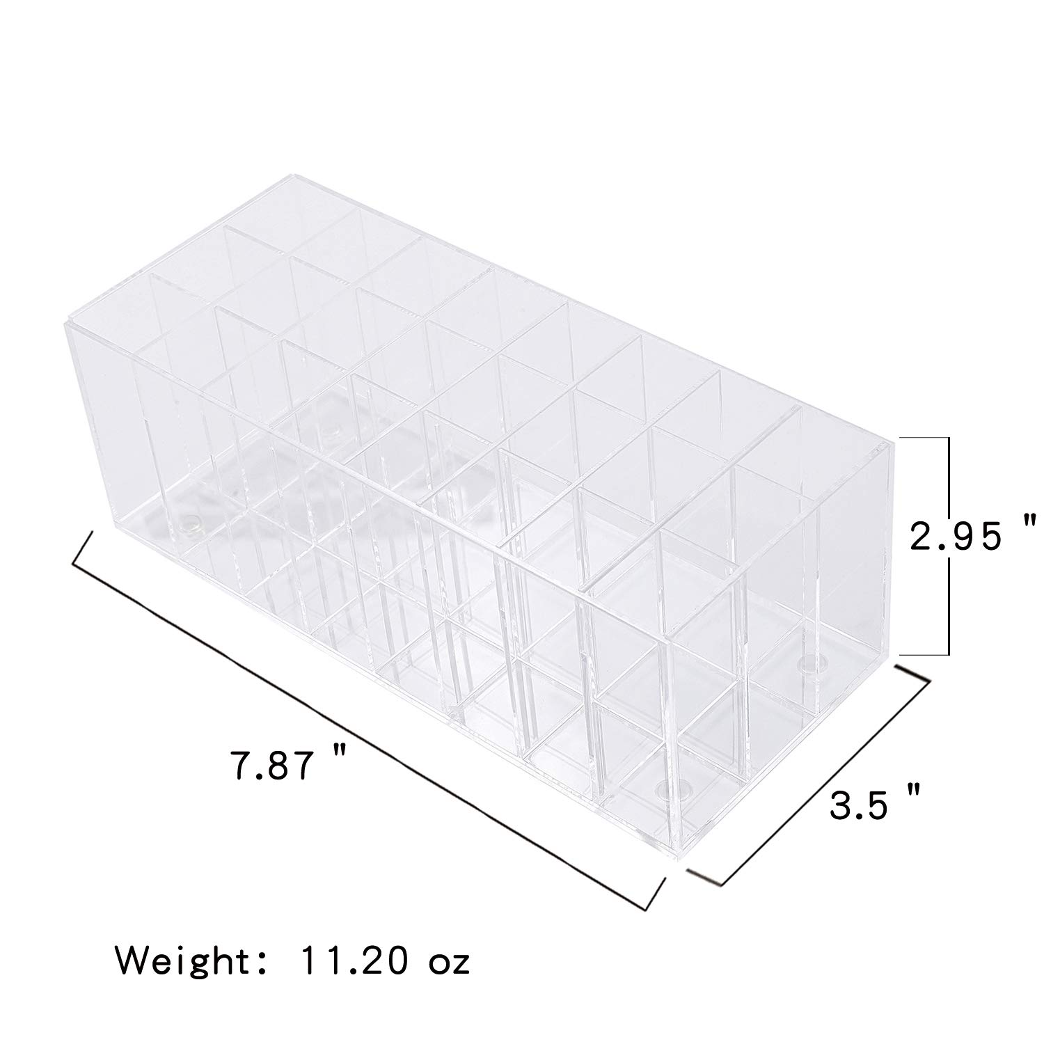 LUREME Lip Gloss Holder Organizer, Lipgloss Display Case Box, 24 Spaces Clear Acrylic Makeup Organizer (cb000003)