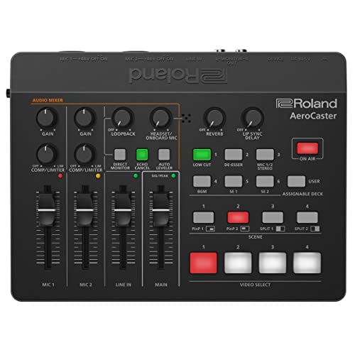 Roland AeroCaster Live Streaming System β Powerful Wireless Multi-Camera Production Solution with Hardware Controller/Audio Interface and Full-Featured iPad app (Black)