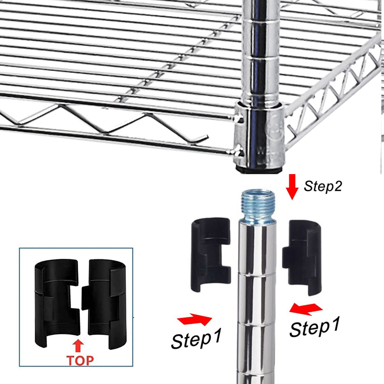 Ymlpre Commercial 5 Tier Steel Wire Shelving Unit with Wheels Ultradurable Heavy Duty Metal Storage Rack Organizer for Garage, Warehouse, Office, Restaurant, Classroom, Kitchen, 5-Tier with Wheels