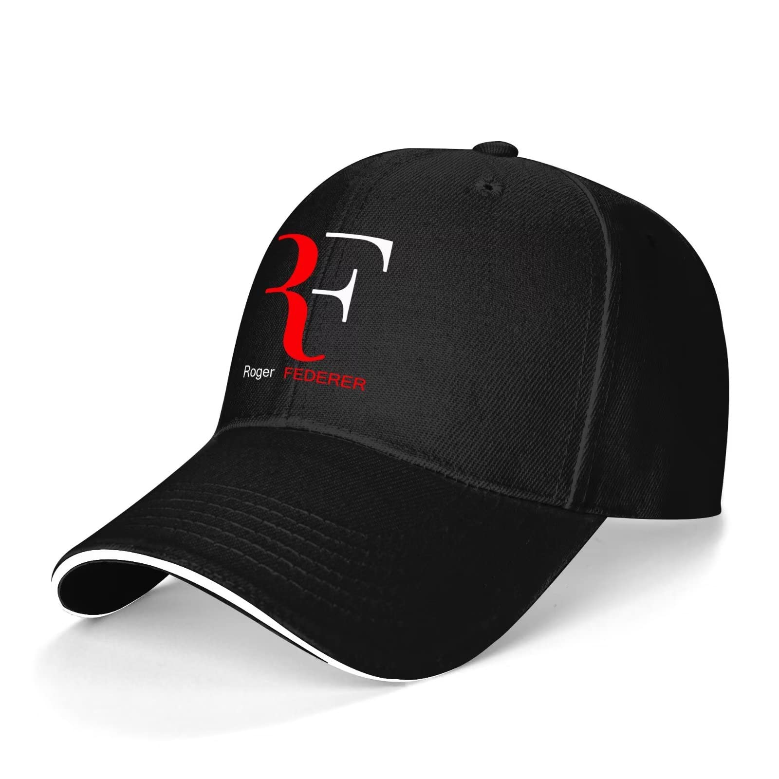 ROGER FEDERER hat Adult Unisex Casual Style Adjustable Sandwich Baseball Hats for Mens&Women Black