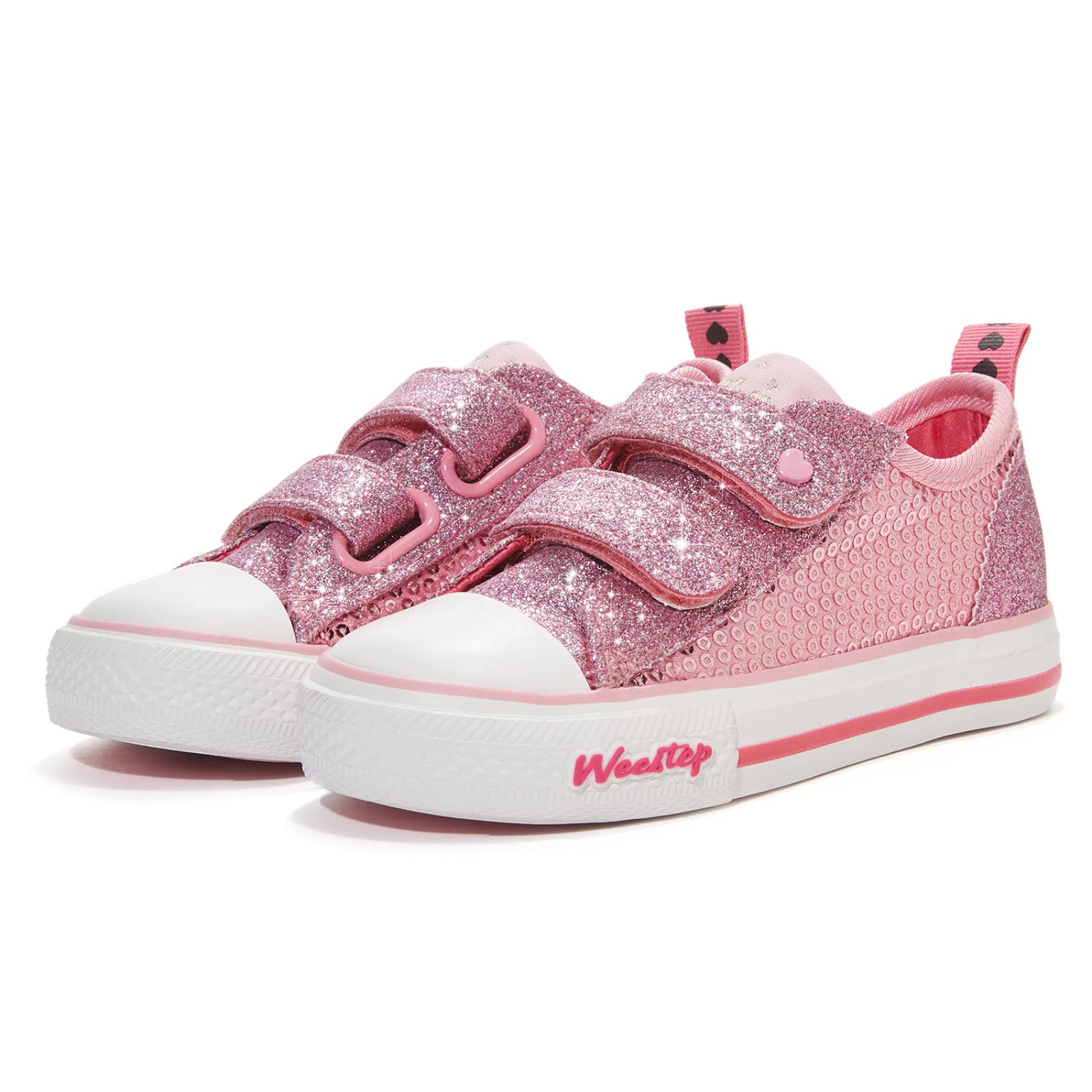 Weestep Toddler/Littke Kid Girls Glitter School Casual Sneakers Sequin/Pink 2 7 Toddler