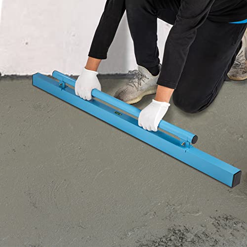 VEVOR Concrete Screed, 48" Aluminum Screed Board, Concrete Screed Tool with Built-in Leveling Vial, Lightweight Concrete Screed Board with Comfortable Handle and Plastic Shovel for Construction