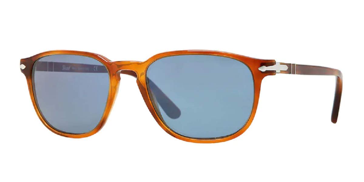 PO3019S 96/56 55MM Terra Di Siena/Light Blue Square Sunglasses for Men + BUNDLE with Designer iWear Eyewear Kit