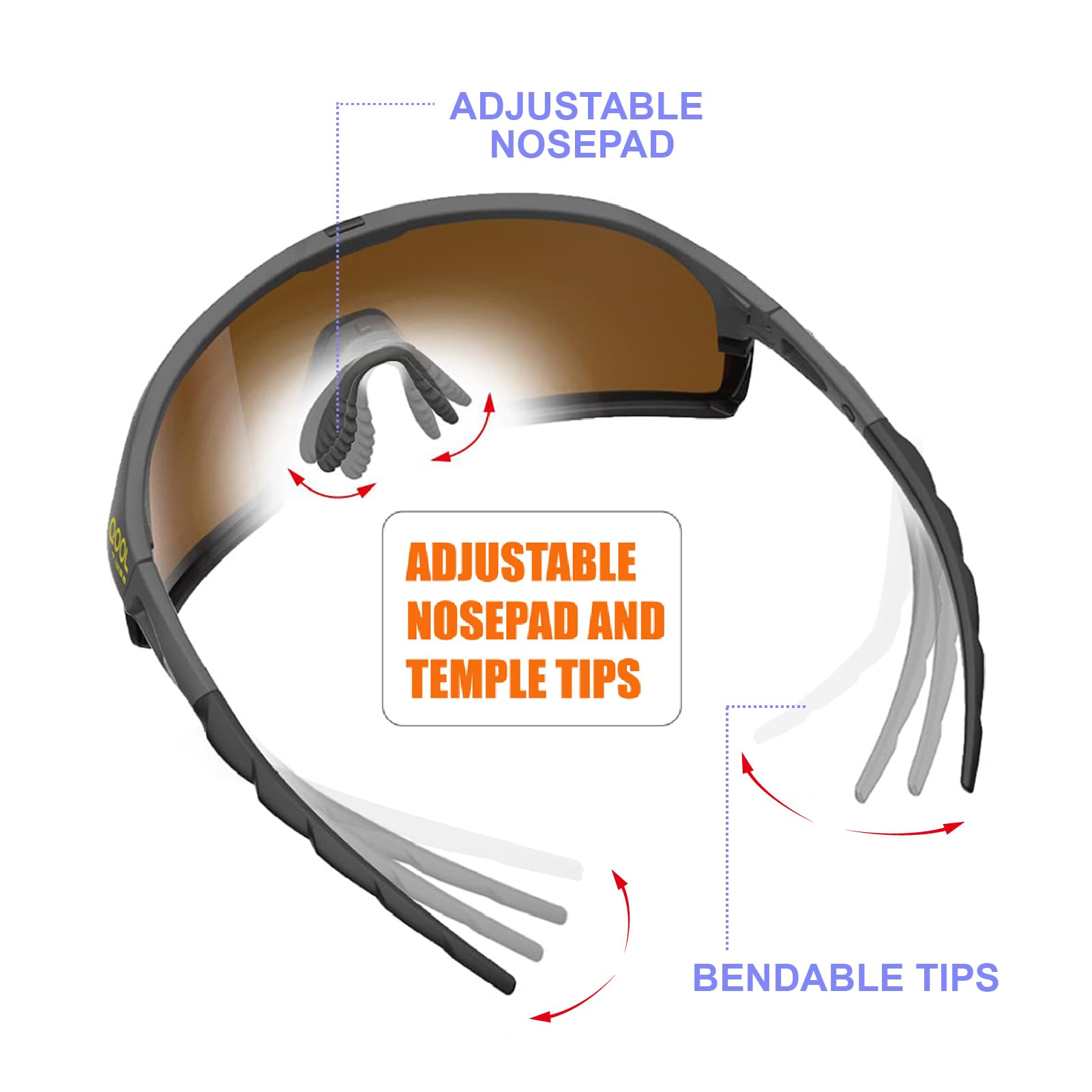 QOOL TIMES Living out your Polarized Cycling Sunglasses for Men and Women, Volleyball Running Golfing MTB Sutro Lite
