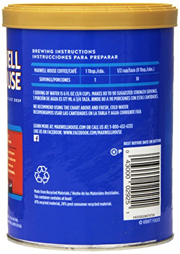 Maxwell House Breakfast Blend Ground Coffee, 11 Ounce (Pack of 12)