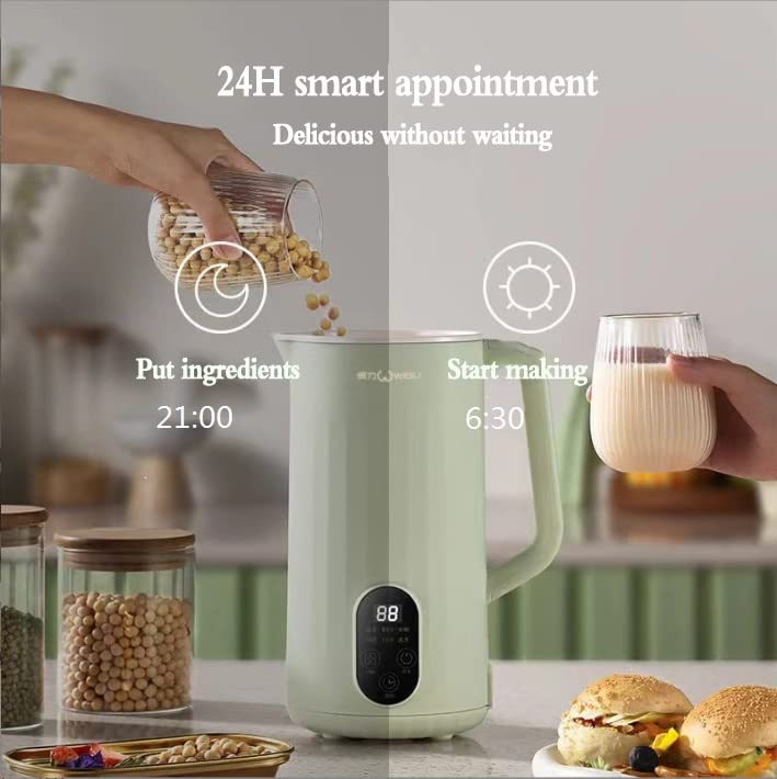 LMFUEN 800ML/27oz Stainless Steel Soy Milk Maker, Multifunctional Food Blender, Automatic Cleaning, Easy to Operate, Non-stick Pan, Large Capacity