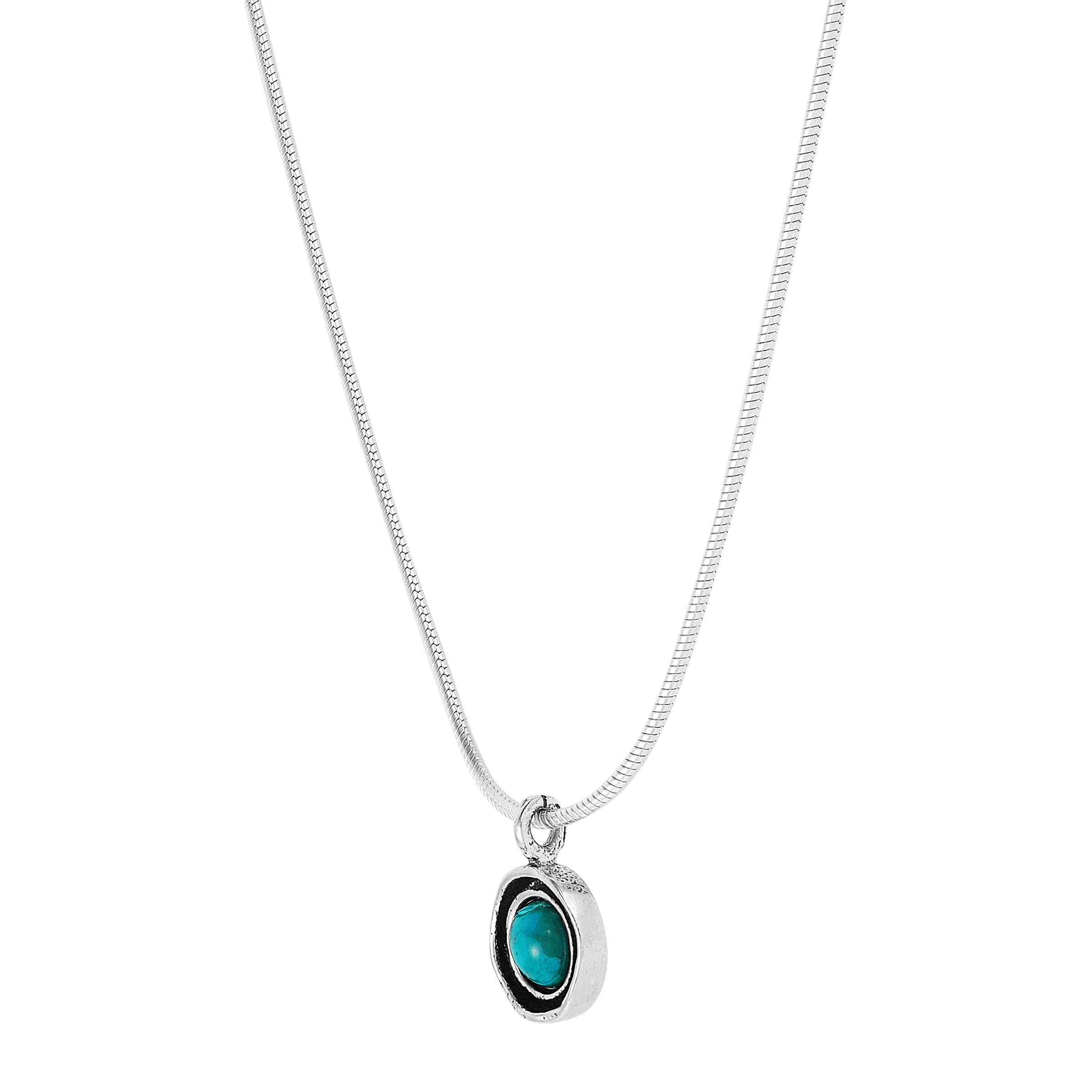 Silpada 'Rhythm and Blues' Sterling Silver Synthetic Compressed Turquoise Pendant Necklace, 16" + 2"