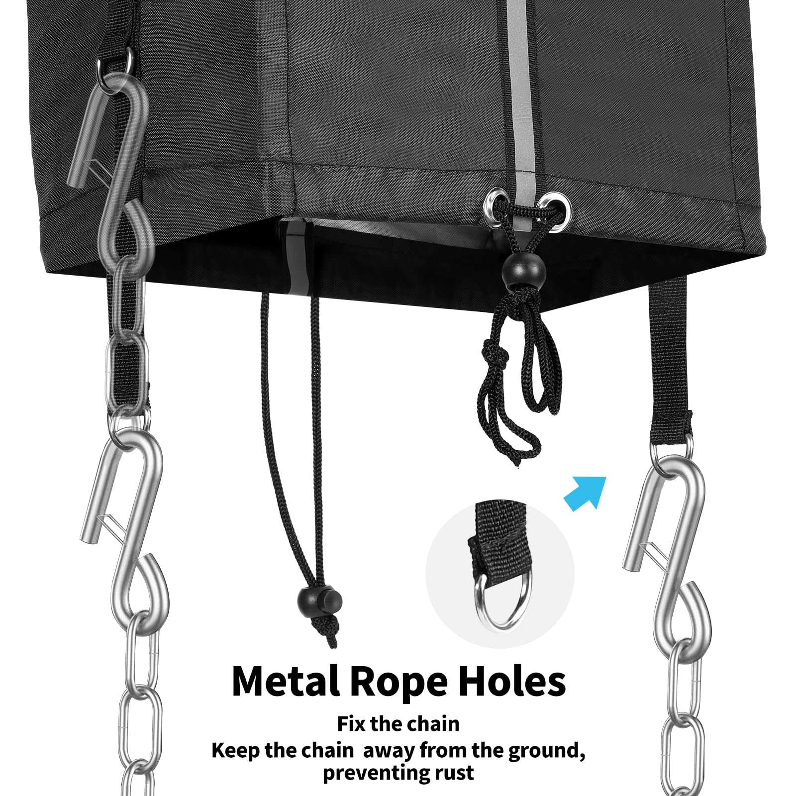 MoKo Tongue Jack Cover, Universal Trailer Jack Cover Waterproof Heavy Duty 600D Nylon Camper RV Jack Cover with Reflective Strips 9 x 18 Inches - Black