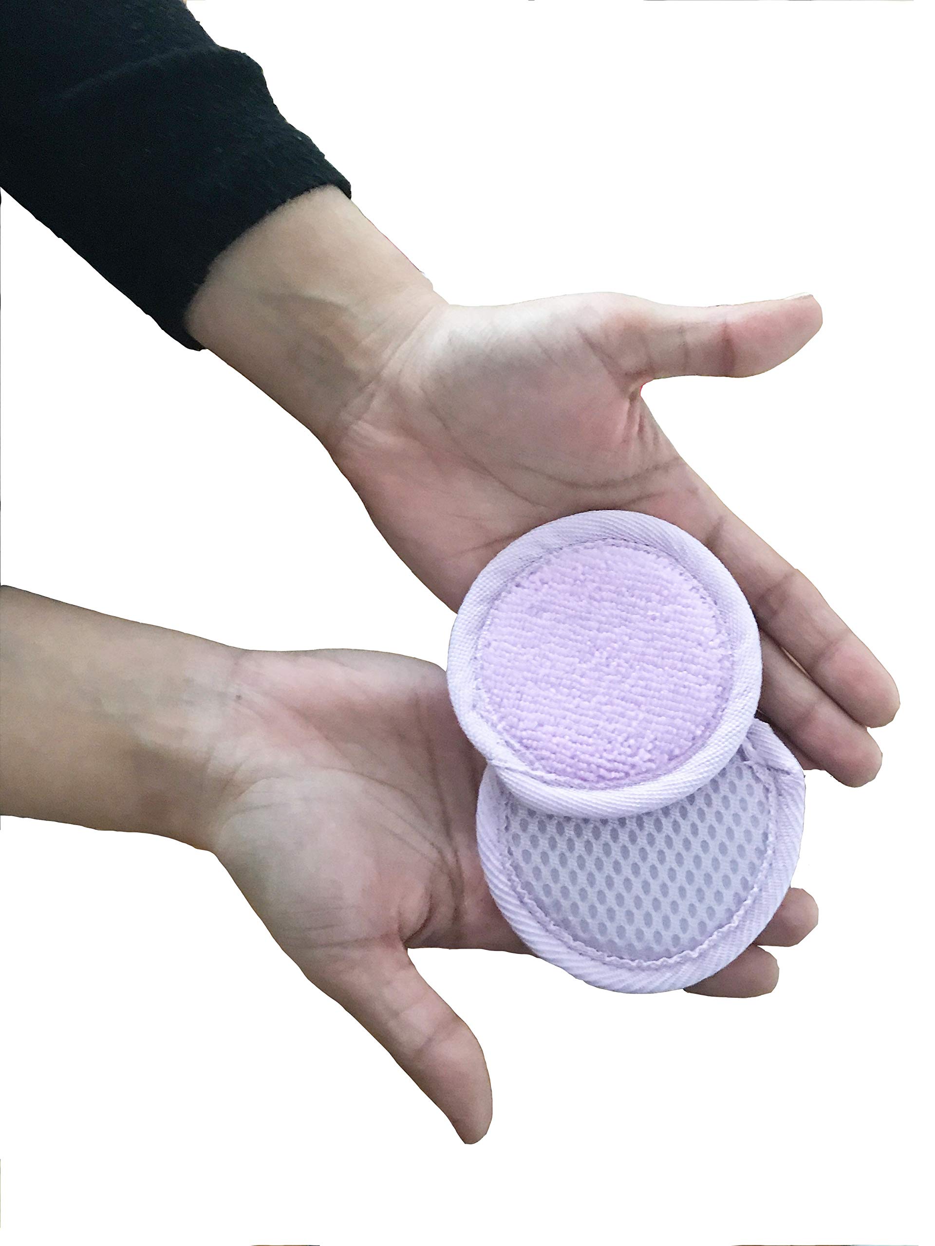Microfiber Facial Scrubbers Reusable Makeup Remover Pads - Washable Reusable Cotton Pads - Cloth Cotton Rounds Acne Control Reusable Face Scrubber Pad For Cleansing & Face Exfoliator Pad (3 Per Pack)