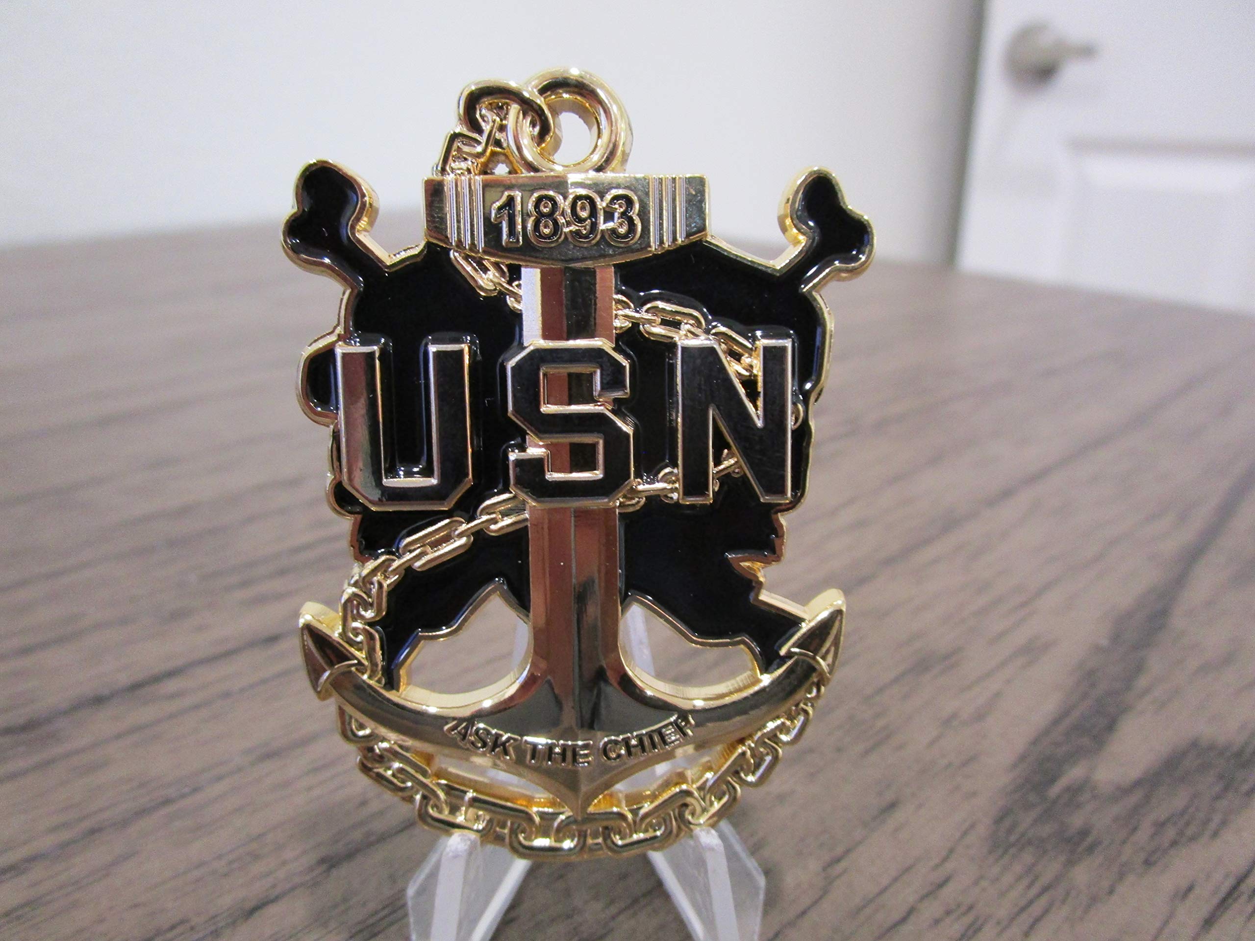 United States Navy Ask The Chief 3 Skulls Chief Petty Officer Challenge Coin