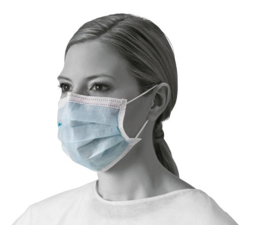 Medline NON27378 Basic Procedure Face Masks with Earloops, Polypropylene, Latex Free, Blue (Pack of 300)