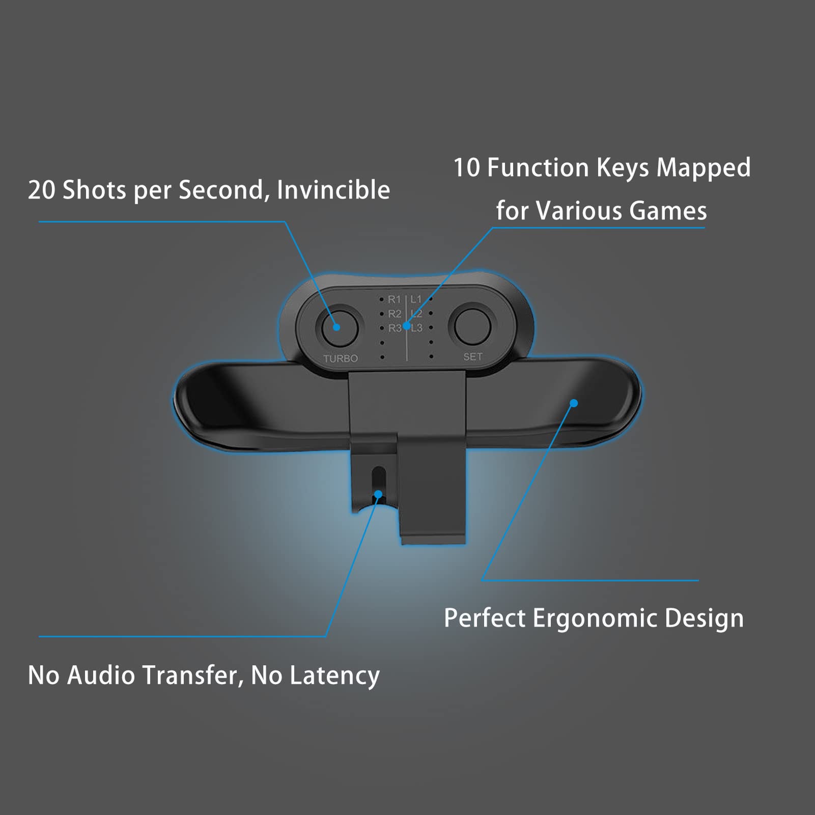 Vbestlife Paddles for PS4 Controller, PS4 Controller Back Button Attachment, Support Turbo Burst Function, Custom Keys, Plug And Play, Suitable for PS4 Handles
