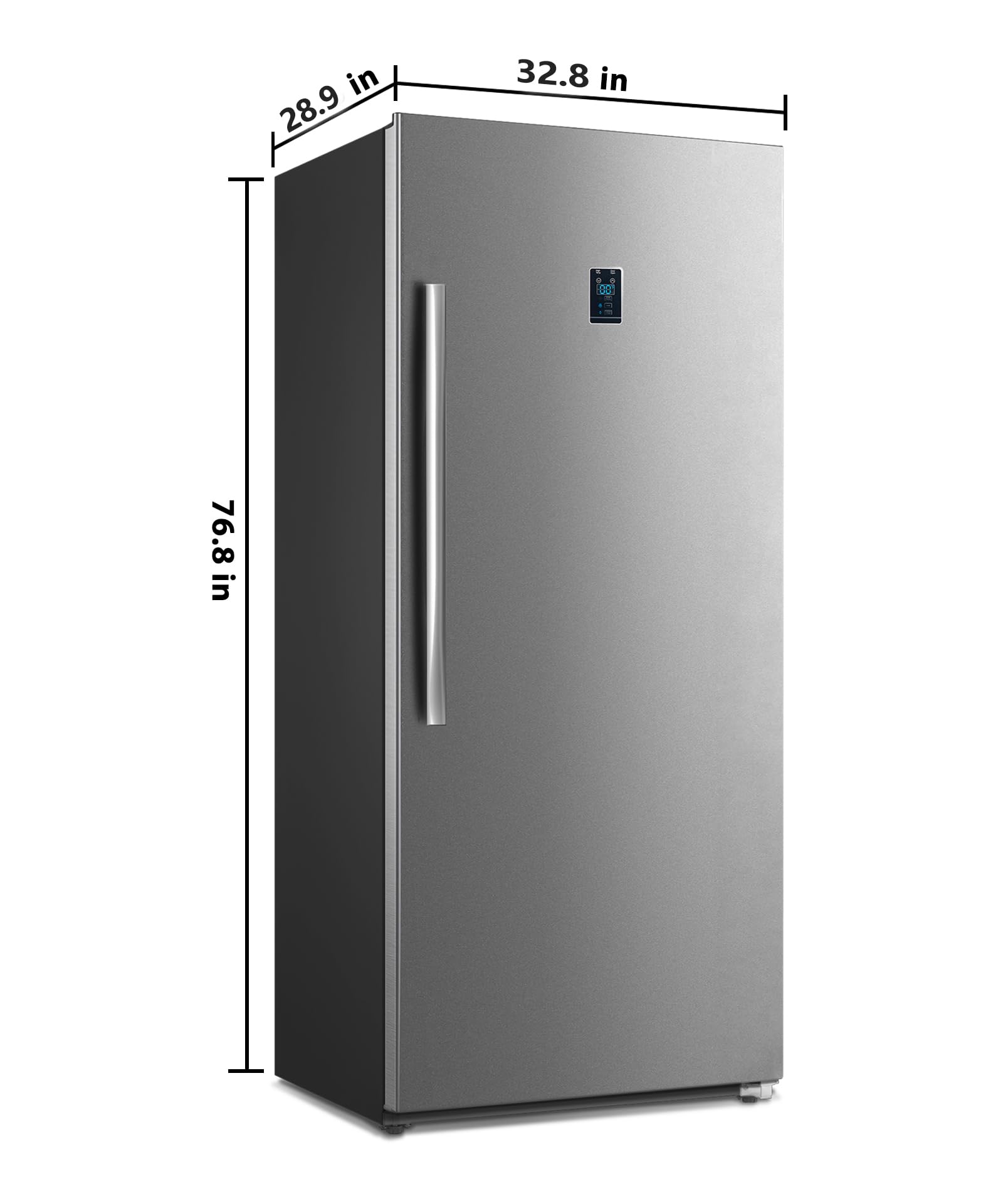 Techomey Upright Freezer 21 Cu.Ft, Stand Up Convertible Freezer/Refrigerator 115v, Garage Vertical Freezer with Single Door, Quick Freeze, Stainless Steel,Lock