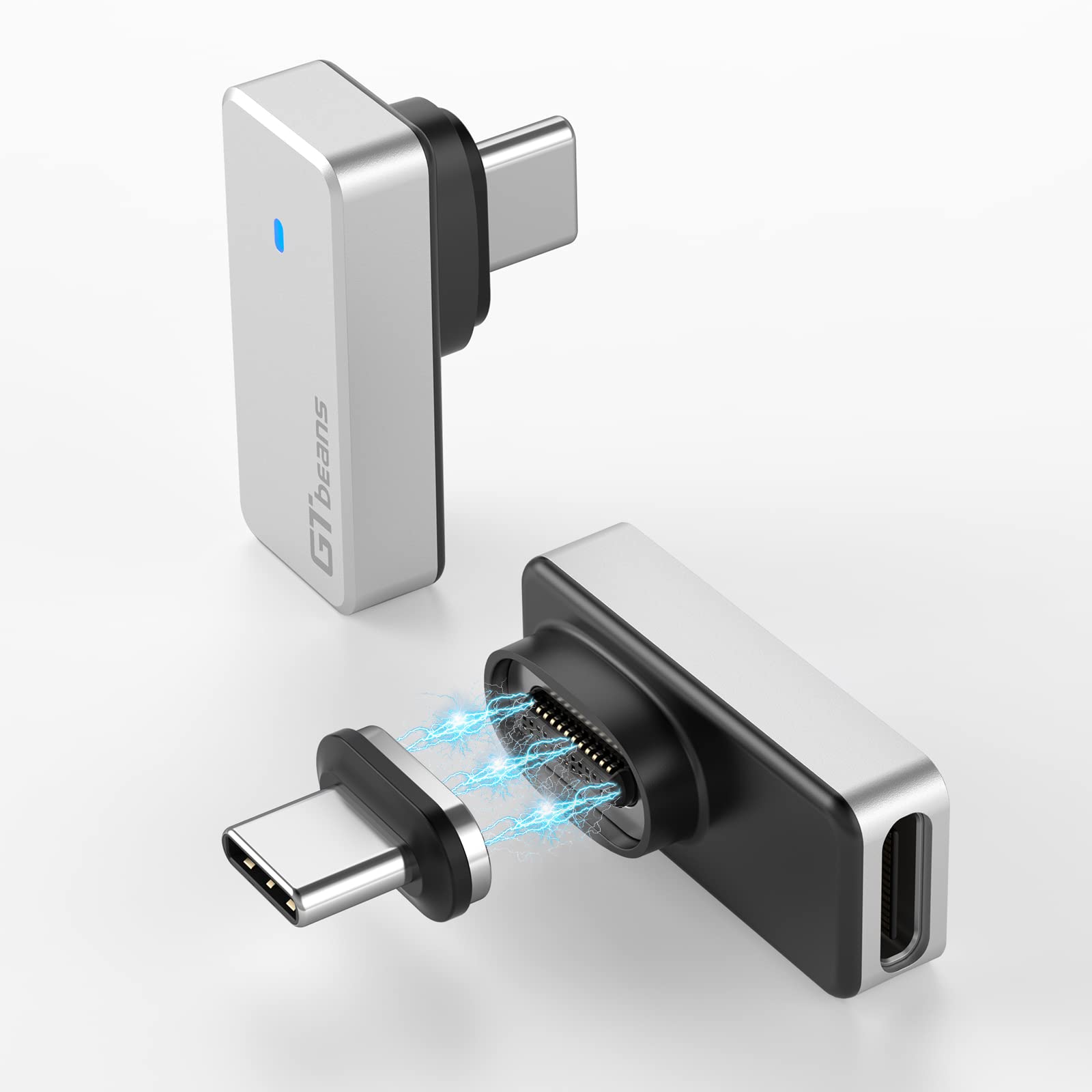 USB C Magnetic Adapter 24Pin, (2 Pack) Type C Connector Support PD 140W Fast Charge, USB 4.0 40Gb/s Data Transfer and 8K 60Hz Video Output for Steam Deck, MacBook Pro/Air and More Type C Devices