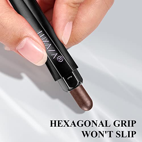 LUXAZA 6 PCS Taupe Mauve Neutral Eyeshadow Stick Set, Cream Eye Shadow Pencil Makeup, Shimmer And Matte Eye Pencil,Brightener Highlighter Eyeliner Crayon Make up
