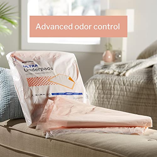 McKesson Ultra Underpads, Adult Incontinence Bed Pads, Chux, Disposable, Heavy Absorbency, 36 in x 36 in, 50 Count