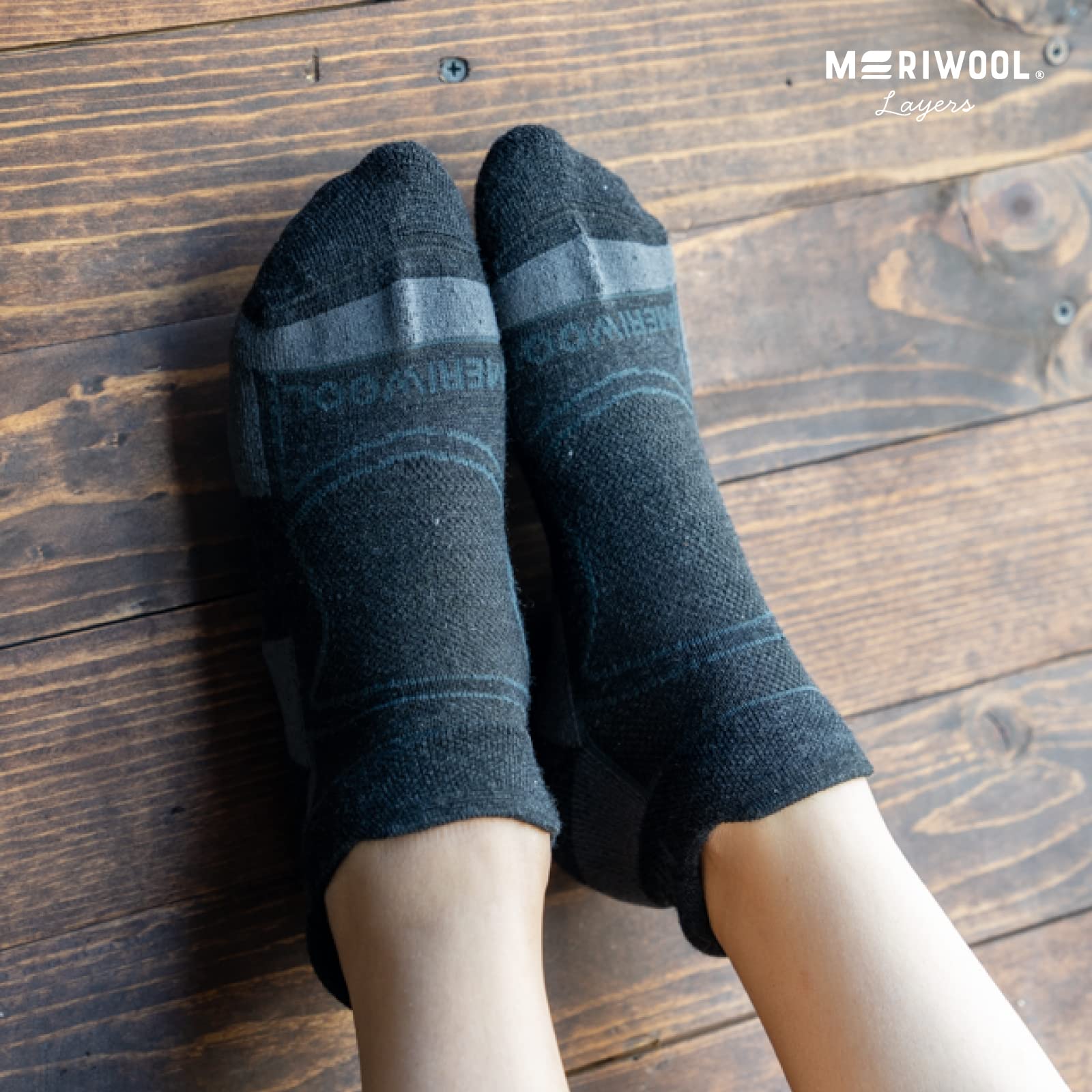MERIWOOL 2 Pairs Low Cut Merino Wool Cushion Athletic Ankle Socks for Men and Women