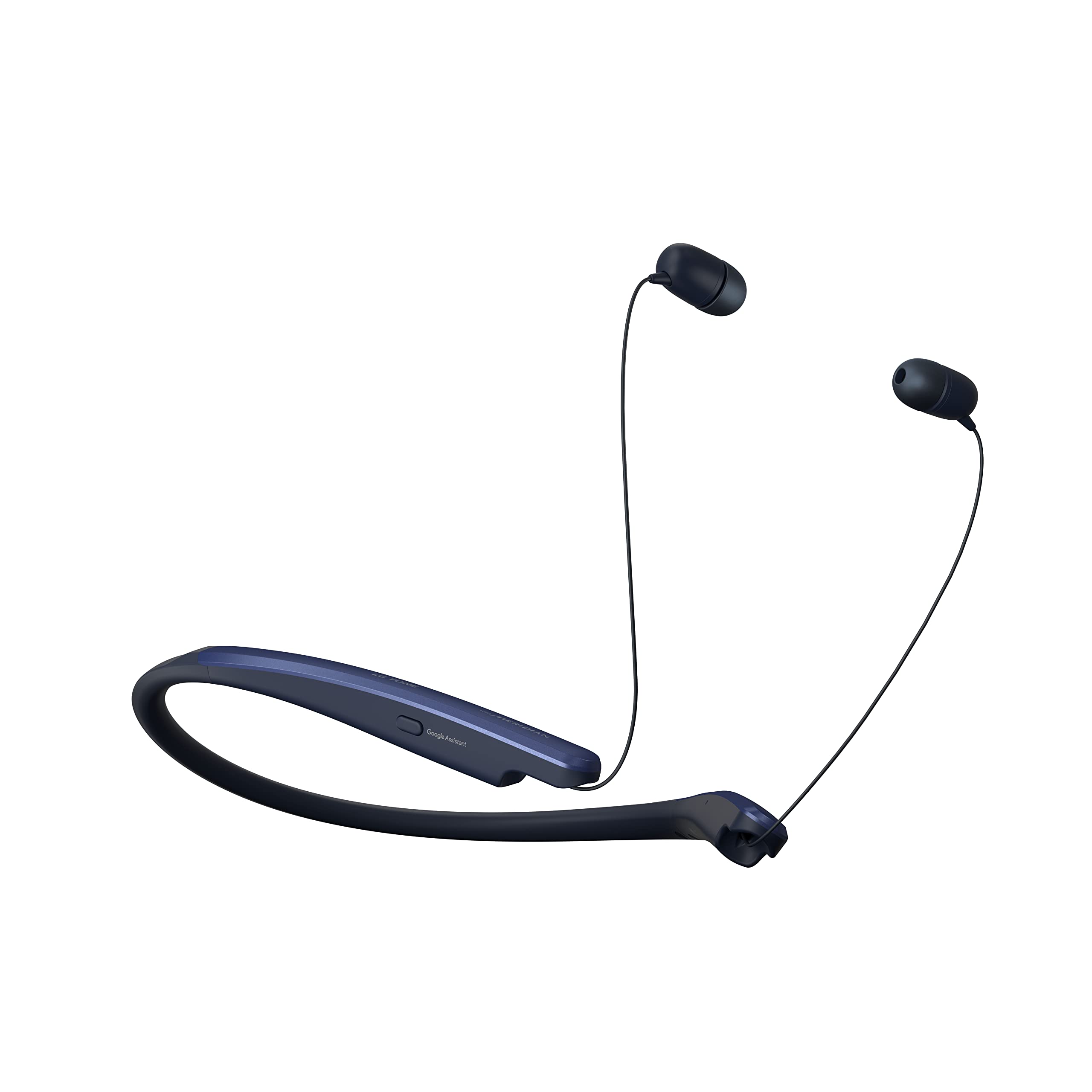 LG Tone Flex Wireless Bluetooth Stereo Neckband Earbuds HBS-XL7-32-Bit Hi-Fi DAC, Meridian Audio,Google Assistant (Wall & Car Charger- Navy Blue) (Renewed)