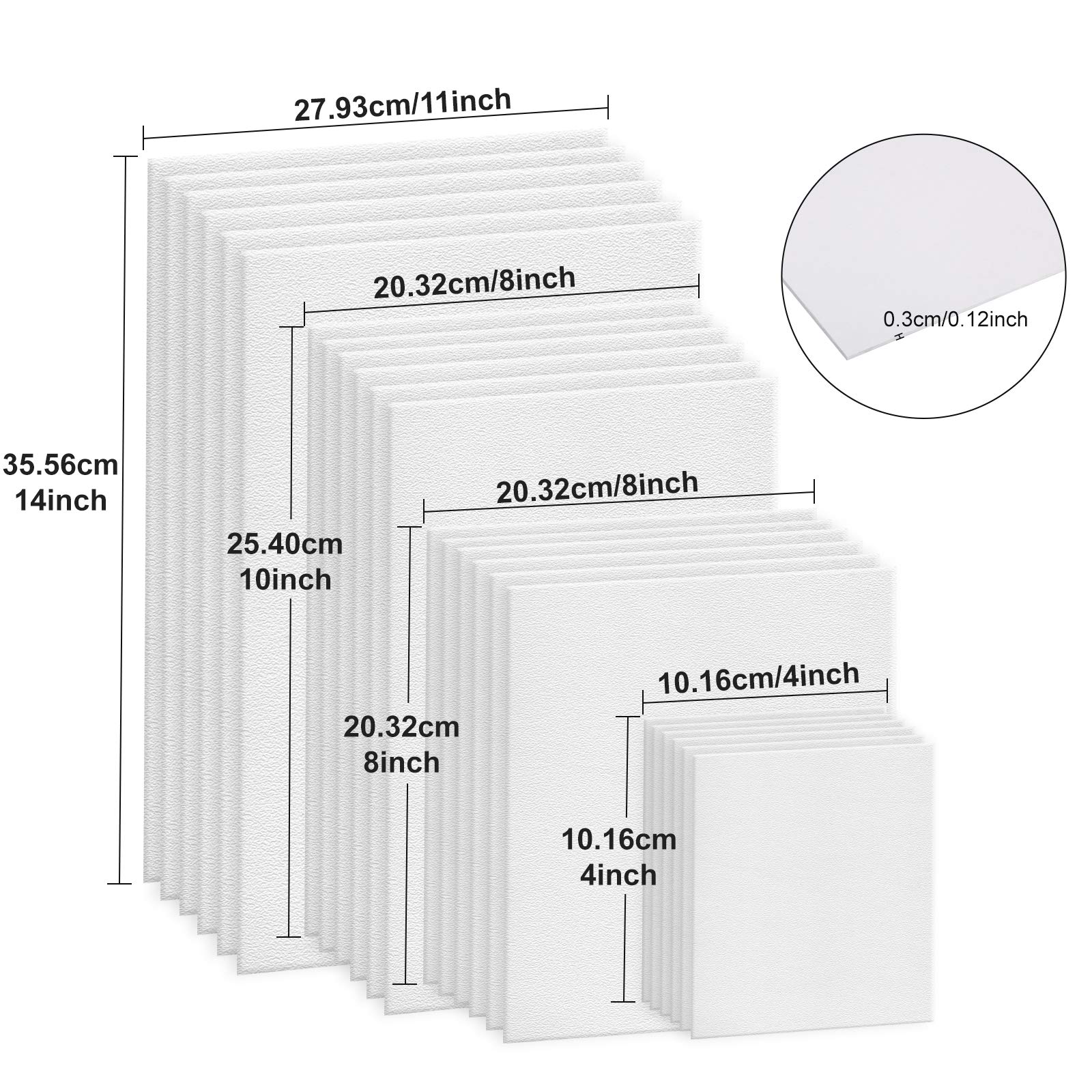 Laoife-11x14 Inch 8 Pack Professional Painting Canvas Panels Artist Blank Canvas Boards Multi Pack Wood Frame, Stretched Ready to Paint