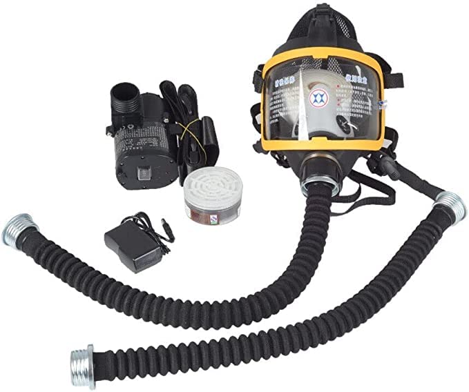 Mefape Electric Constant Flow Supplied Air Fed 2 Gear Adjustable Full Face Gas Mask Respirator System