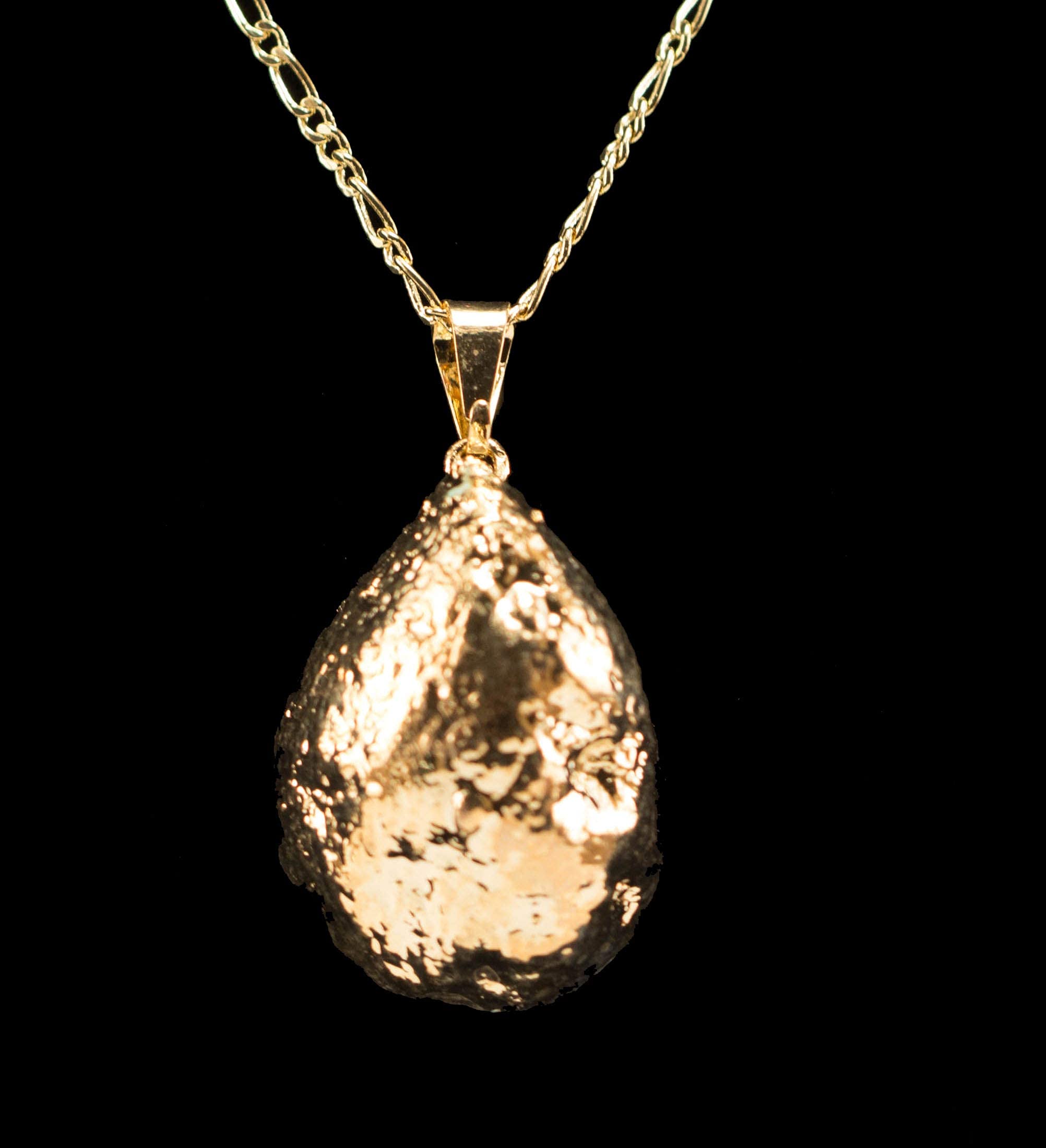 Nature's Decorations - Agate Half Ocos Pendant Gold Electroplated, Handmade Teardrop Scoop Pendant in Natural Stone with Gold Accents, Boho Style (No Chain)
