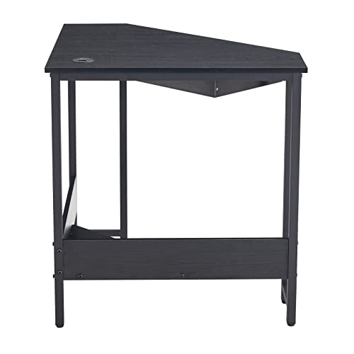 Middai Wooden Study Table, Home Corner Table Space Saving, Computer Desk with Keyboard Tray and Base Shelf, 28.3" D X 28.3" W X 30.1" H Easy Assembly(Color:Black)