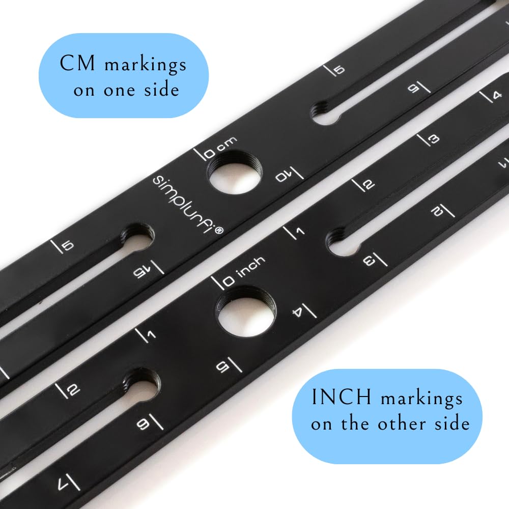 Simplurfi Microphone Bar - Fits 3/8" Mic Stand or 5/8" 1/4" with adaptors, Adjustable Length 2.81-9.87", Dual Mic Holder - With 2 Microphone Clips