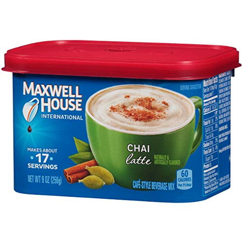 Maxwell House International Cafe Flavored Instant Coffee, Latte, 9 Ounce Canister (Pack of 4)