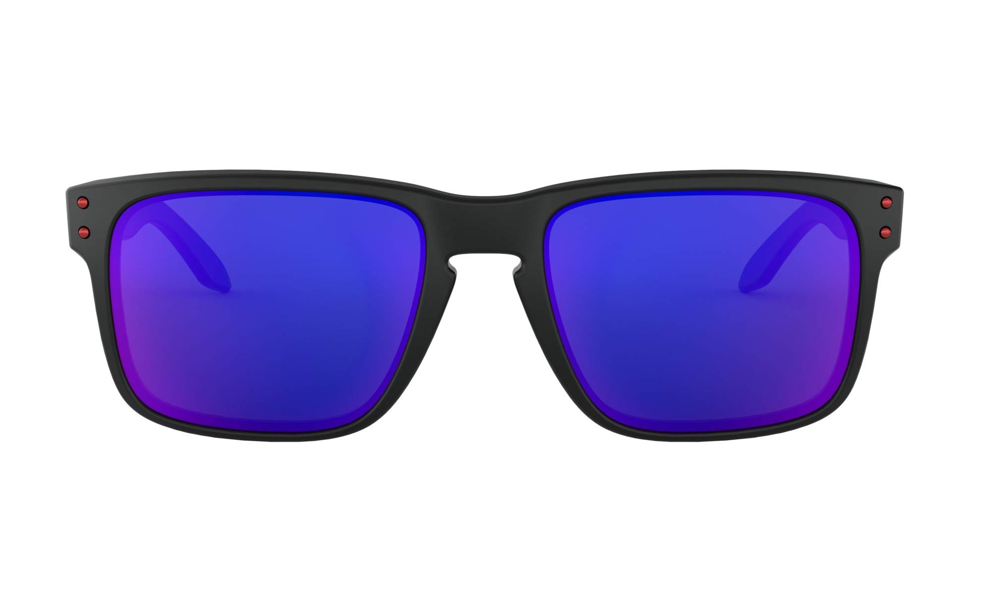 Oakley Holbrook Sunglasses (Matte Black Frame, Positive Red Iridium Lens) with Lens Cleaning Kit and Country Flag Microbag