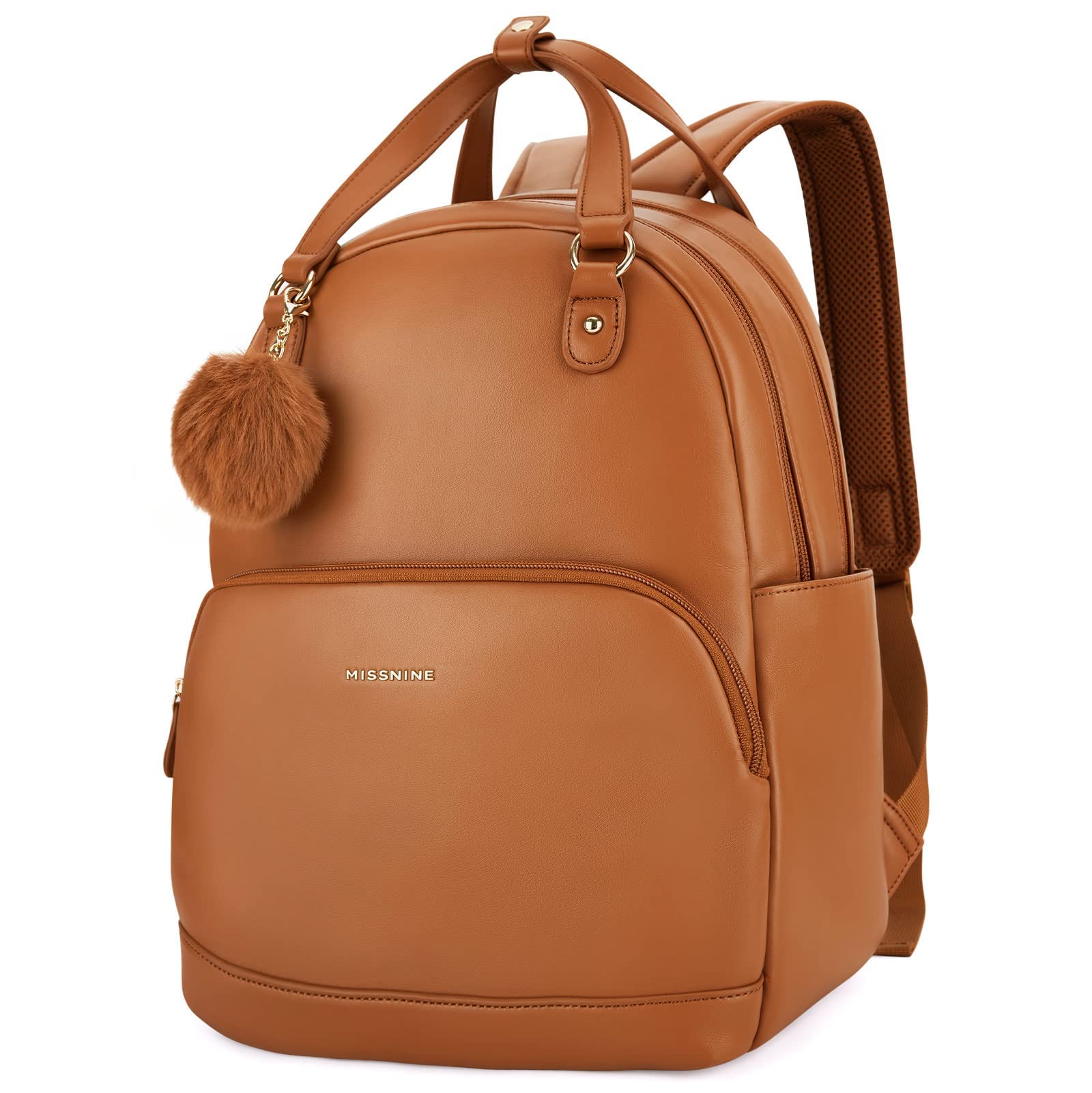 Missnine Women Backpack Purse Double Compartments Leather Backpack Fashion Ladies Daypack Bag for Travel College Work with Tassel