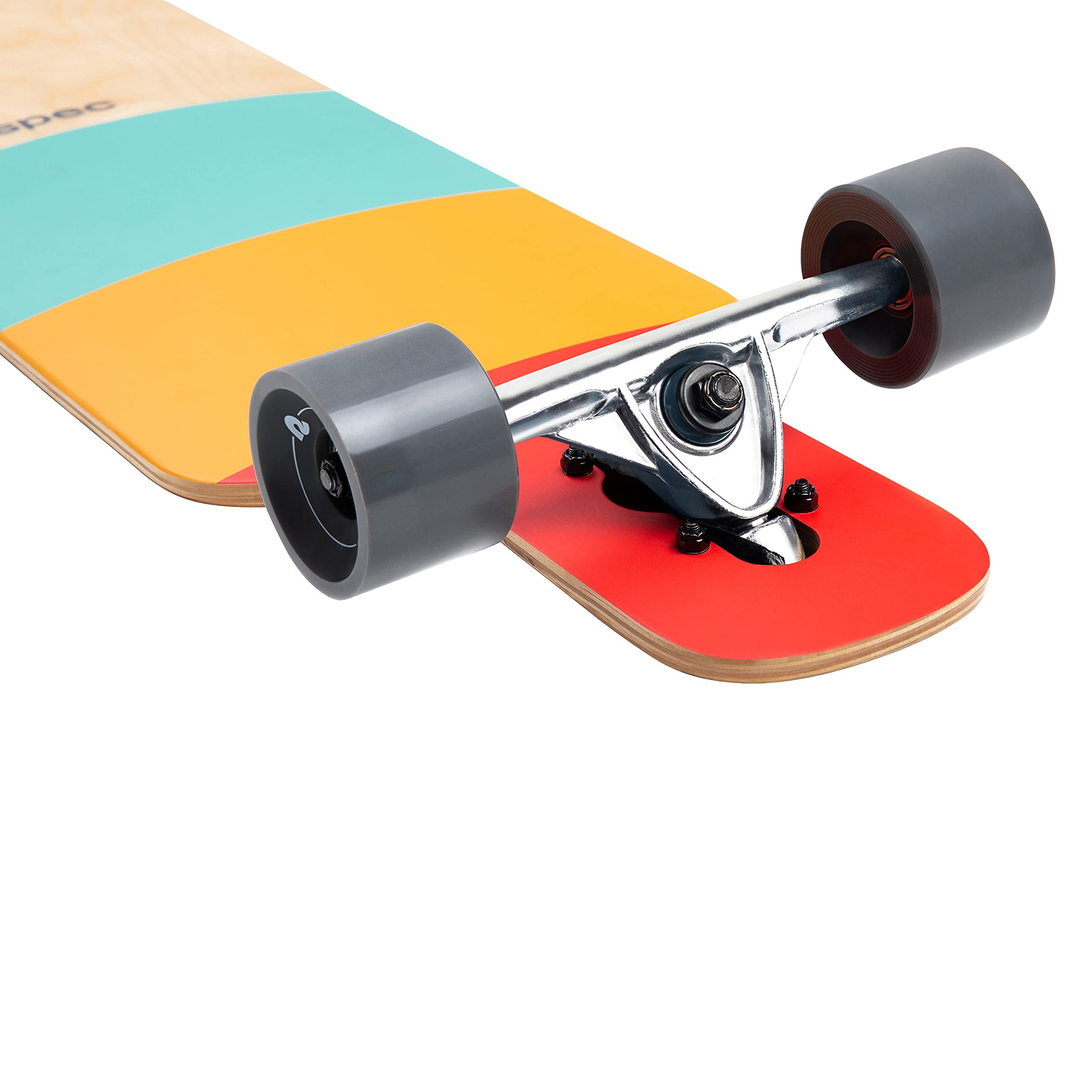 Retrospec Rift 41'' Drop Through Longboard, Canadian Maple, Beginner, 70mm Polyurethane Wheels, 220lbs Capacity, Dark Tropics