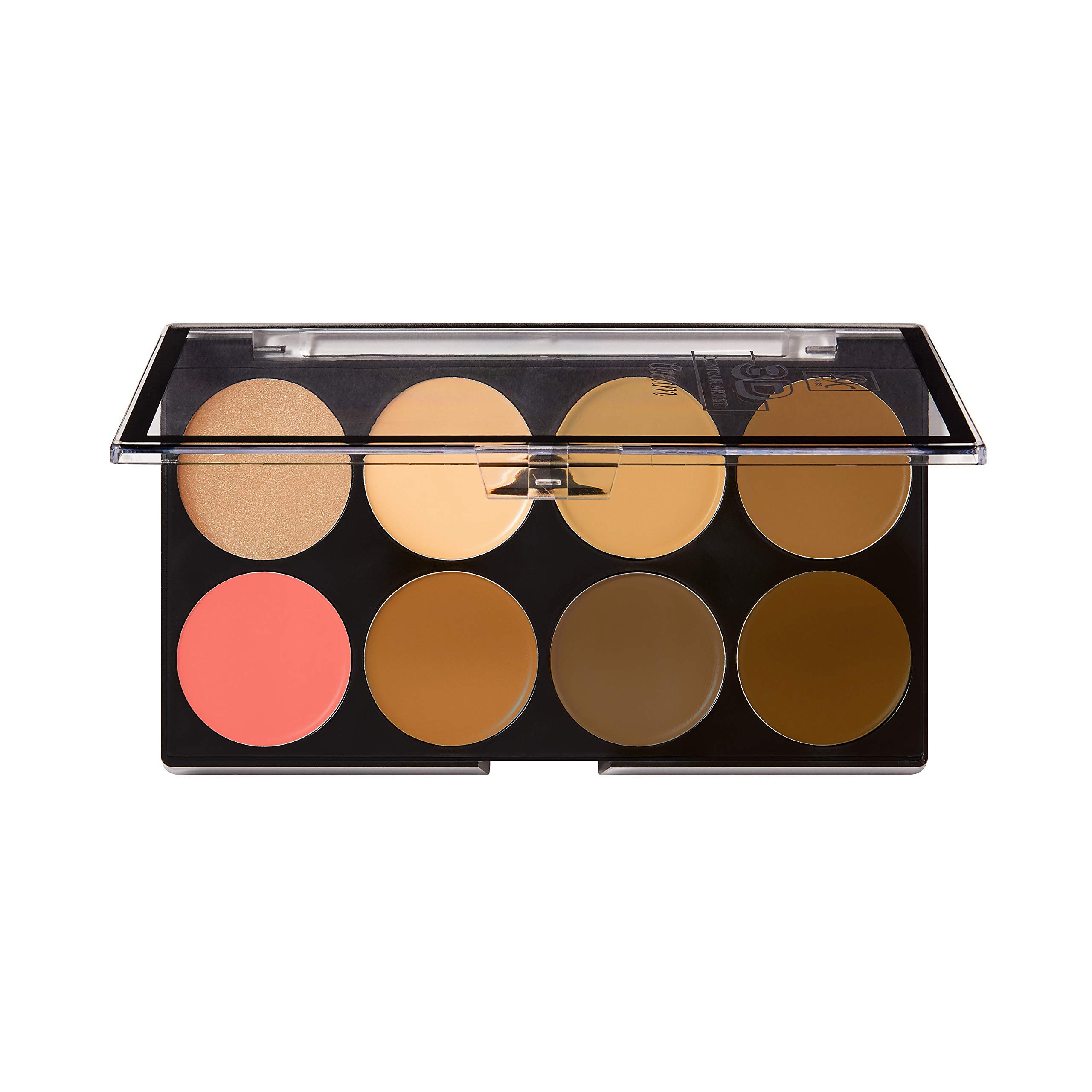 Ruby Kisses Flawless Finish with 3D Contour Cream Makeup Palette β Lightweight, Multi-Palette, Contouring Foundation, Creamy, Sculpt &Highlighting, Define Cheekbones (Light Medium)