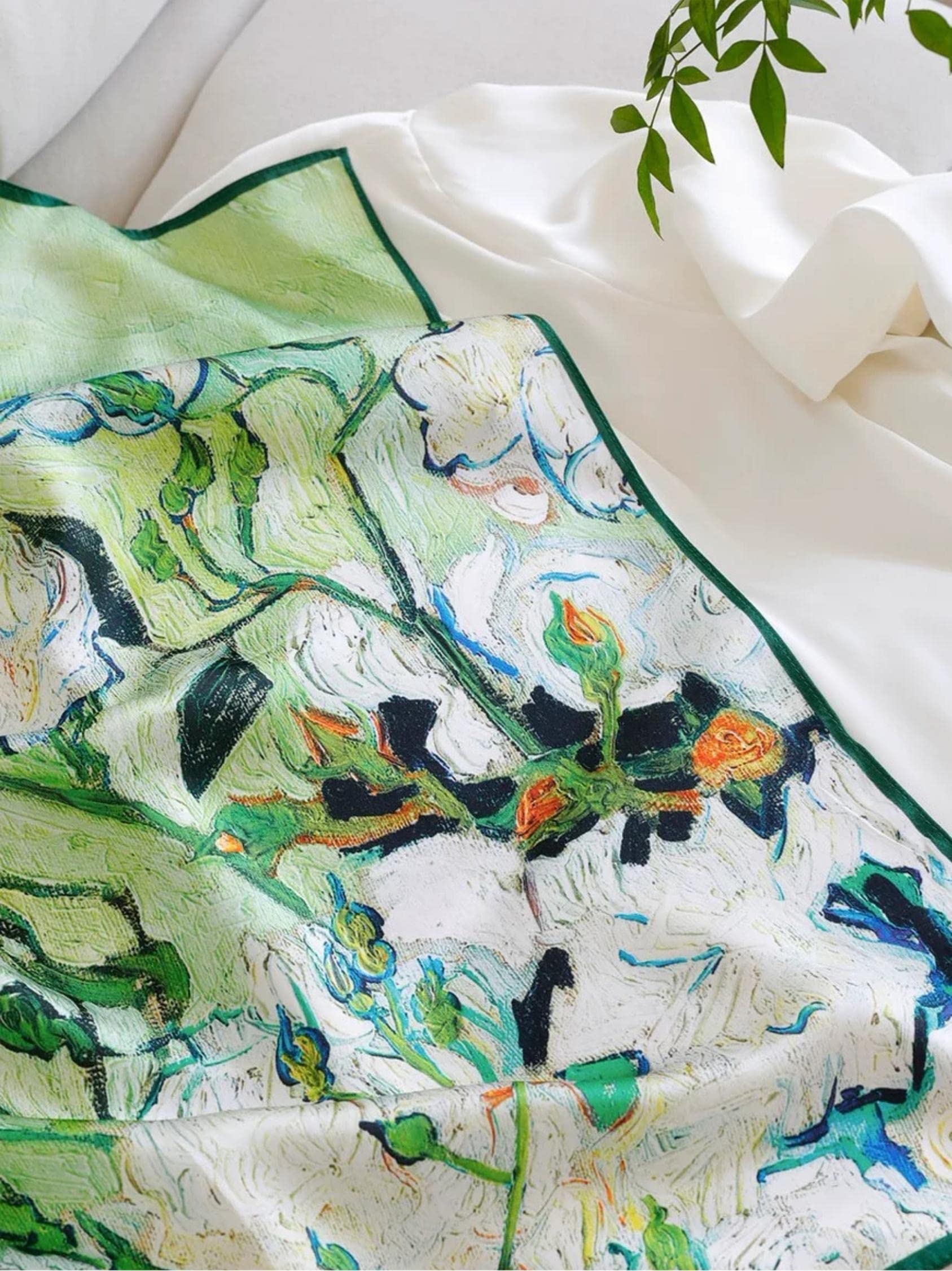 PoeticEHome 100% Pure Mulberry Silk Square Scarf 27"x27" Women Neckerchief Headscarf Gift Packed