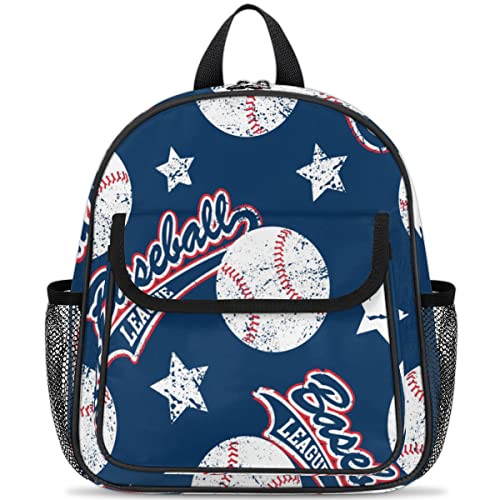 Pardick Baseball Kids Backpack for Boys Girls Toddler Backpack Lightweight Preschool Kindergarten Backpack with Chest Strap Baseball Ball Children Bookbag for School, Travel, Nursery