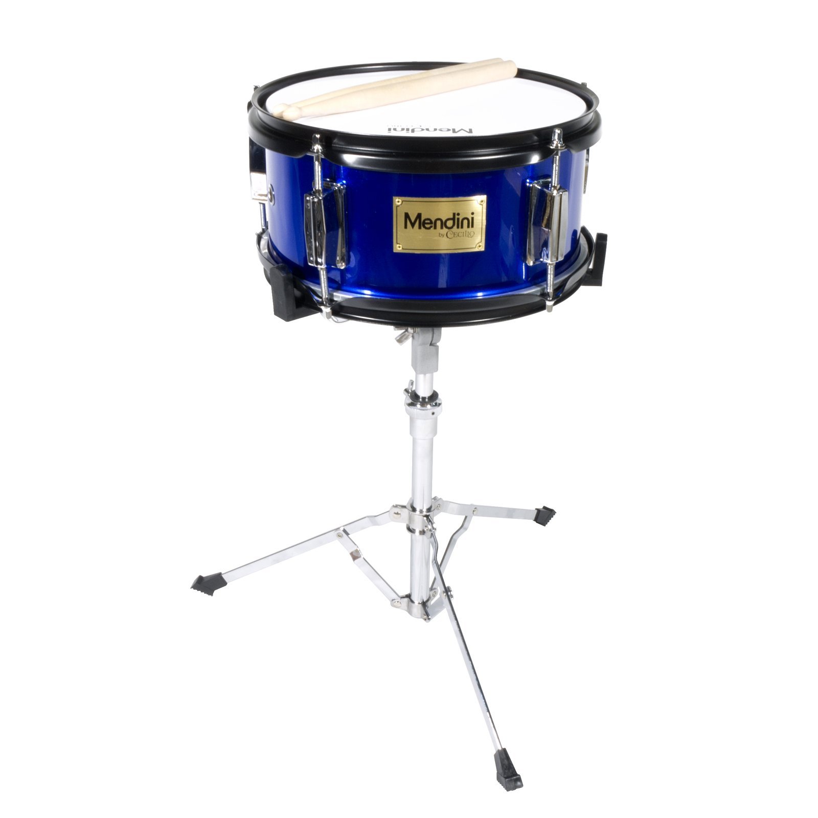 Mendini By Cecilio Drum Set β 3-Piece Kids Drum Set (16"), Includes Bass Drum, Tom, Snare, Drum Throne - Musical Instruments for Age 6-12, Metallic Blue Drum Kit
