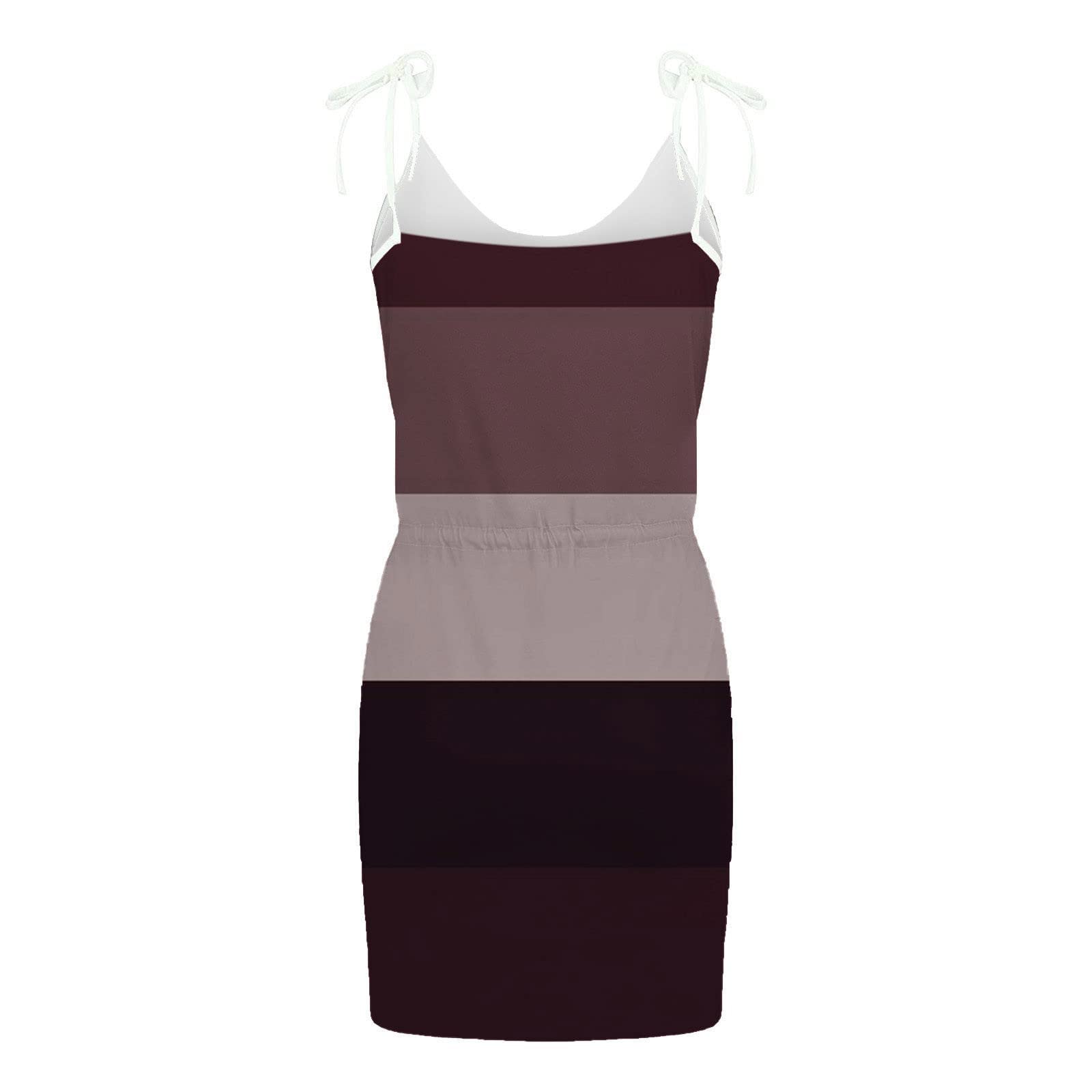 Velvet Women V Neck Stripe Dress Rainbow Mini Dresses Spaghetti Strap Sleeveless Summer Drawstring Tank Party