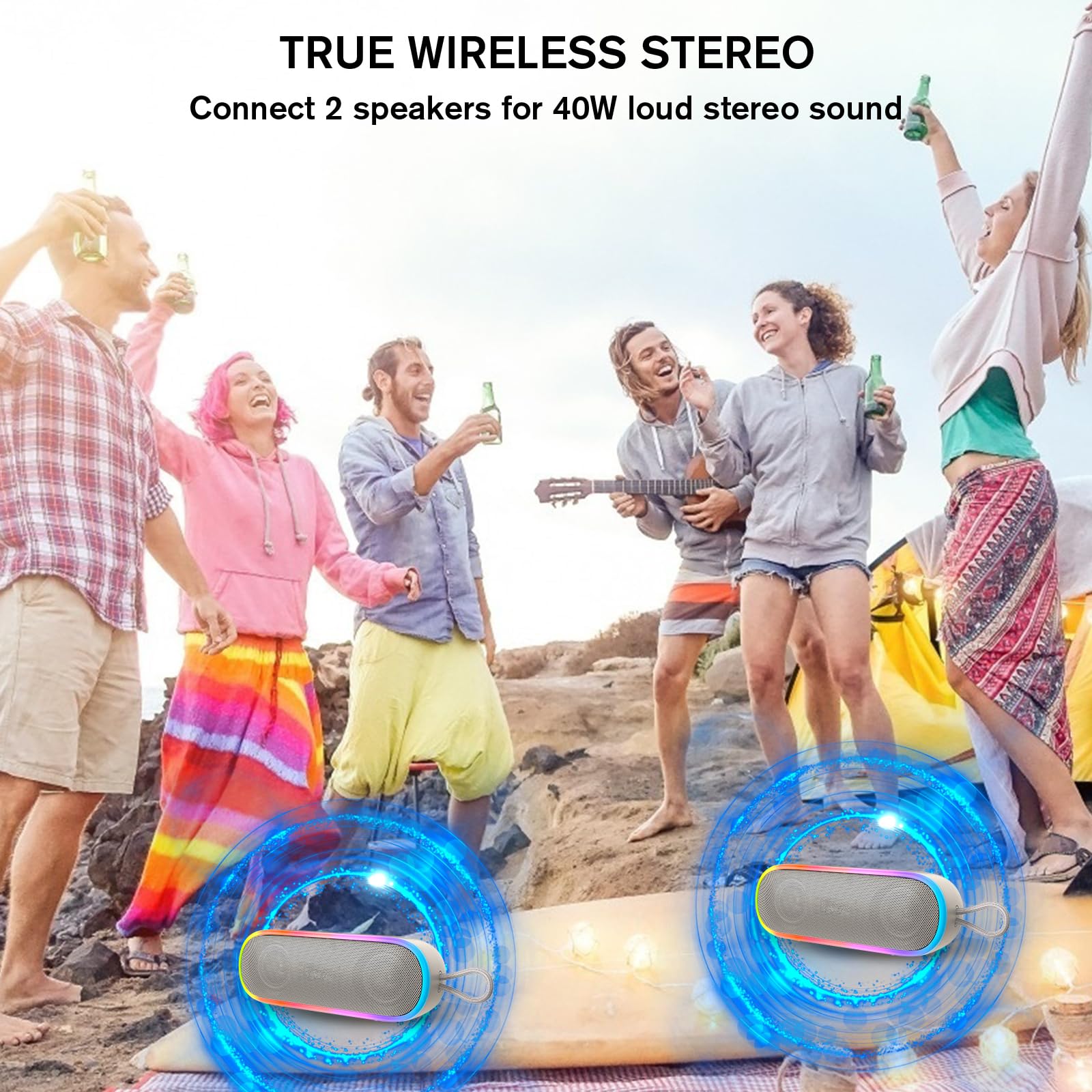 MEGUO Shower Speakers,Portable Wireless Bluetooth Speaker,20W Drivers with Extral Bass,IPX7 Waterproof Speaker for Home outdoors pool beach, for him/her (Teal green)