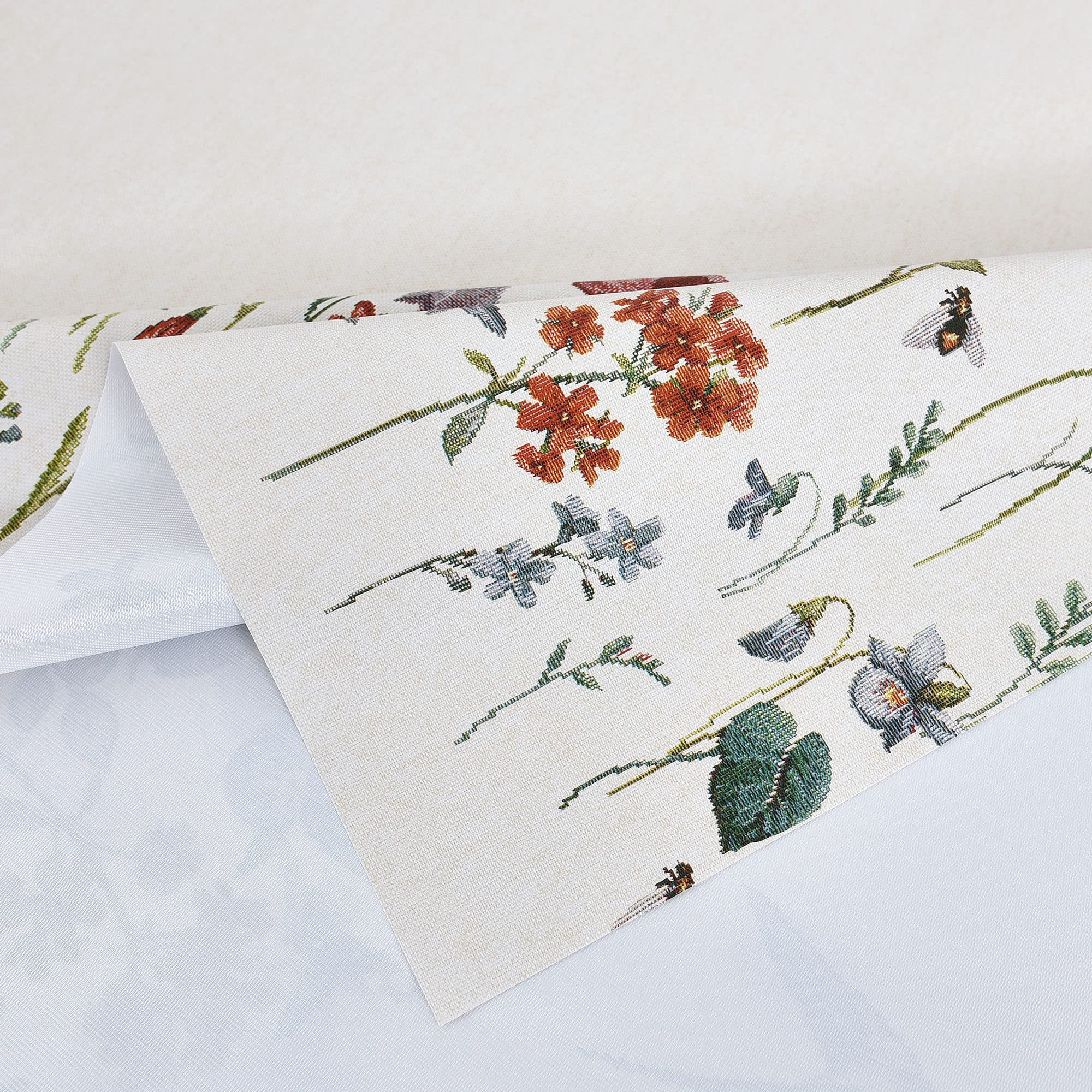 LOHASCASA Vinyl Rectangle Tablecloth Farmhouse Summer Vinyl Oil Cloth Table Cover Plastic Waterproof Tablecloths Spillproof Wipeable PVC Table Cloth for Kitchen Table 54 x 70 Beige Floral Bird