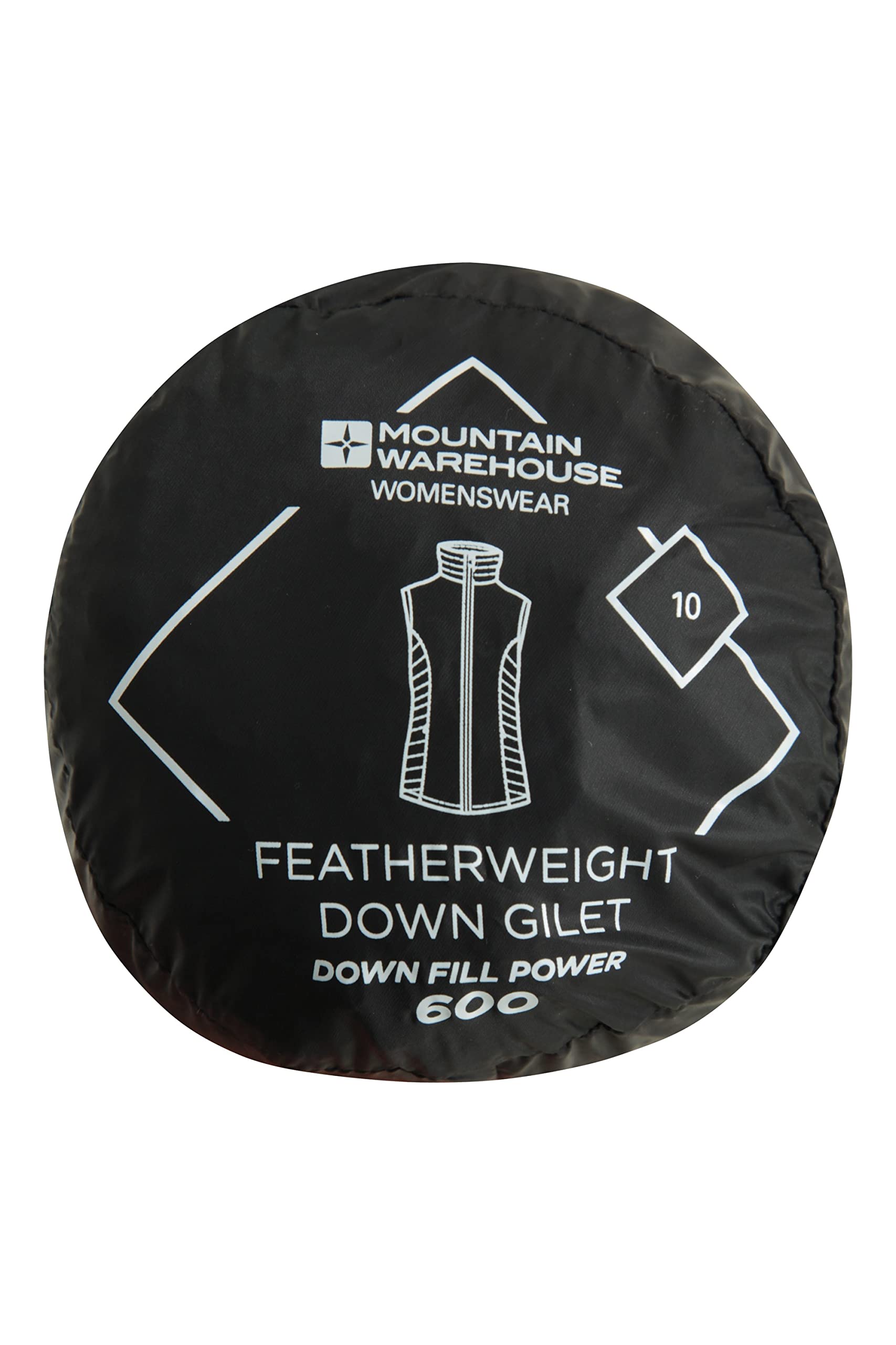 Mountain Warehouse Featherweight Womens Winter Down Gilet -Bodywarmer Black 8