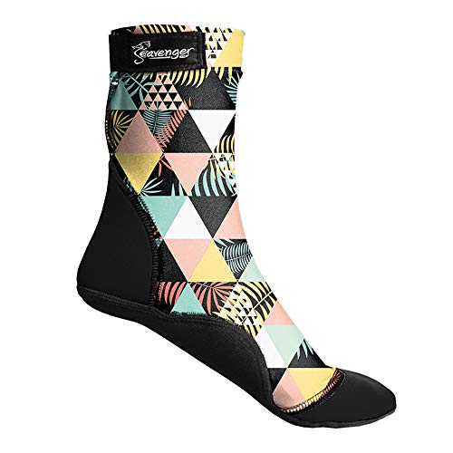 Seavenger SeaSnugs Beach Socks | Sand Skins For Outdoor Volleyball And Soccer | Kids, Mens, Womens (Geometric Palm, Large)