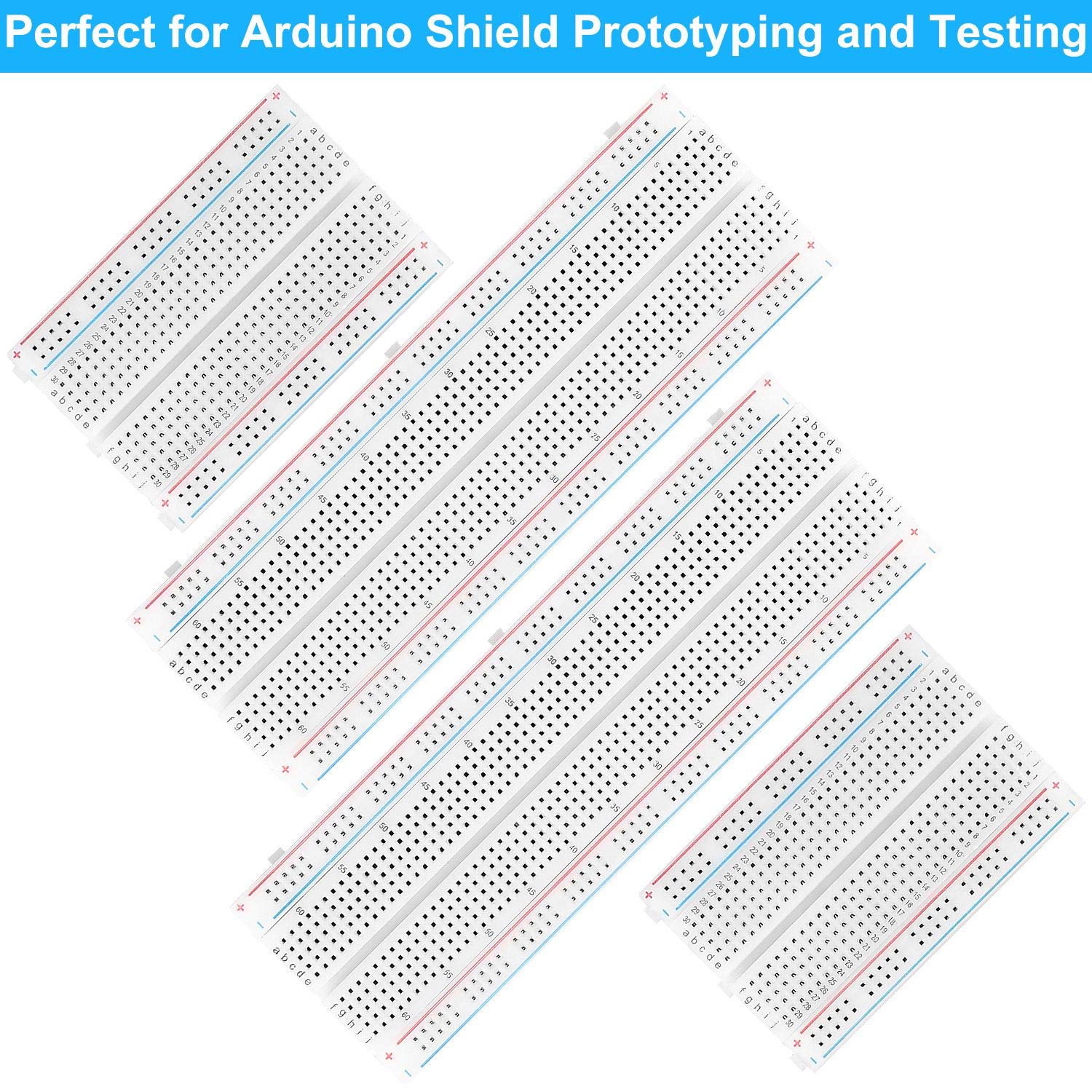 PETTYOLL 8 PCS Breadboards Include 4PCS 400 Points 4PCS 830 Points Soderless Bread Boards for Proto Shield Distribution Connecting Blocks