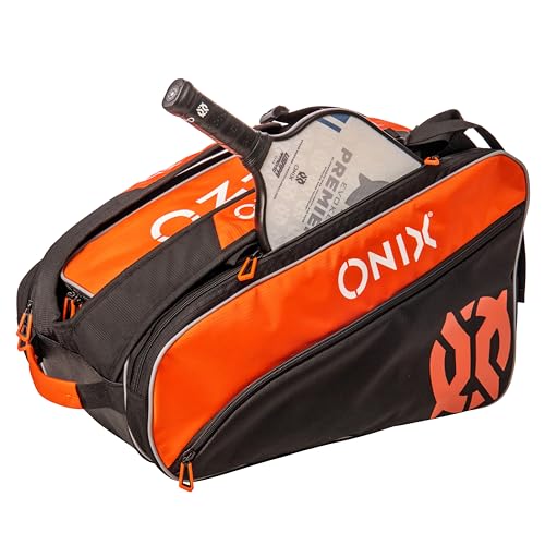 ONIX Pickleball Pro Team Long-Lasting Durability Hook and Loop Closure Easy to Carry Straps with Pockets Paddle Bag β Orange/Black