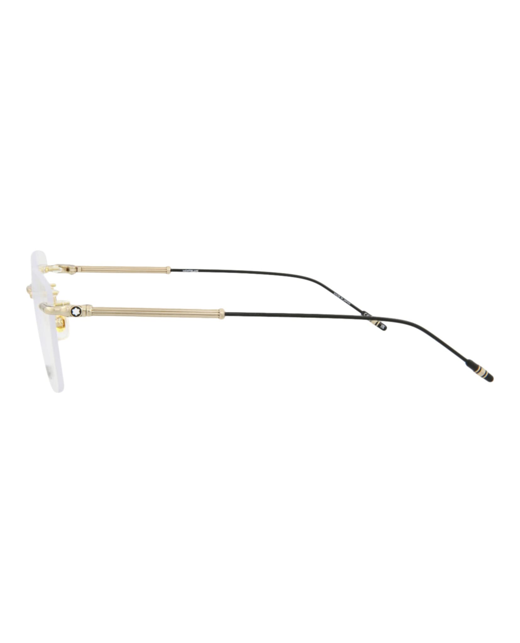 MONTBLANC Square/Rectangle Optical Frames Gold Gold Transparent Luxury Eyewear Made In Japan Metal Frame Designer Fashion for Everyday Luxury