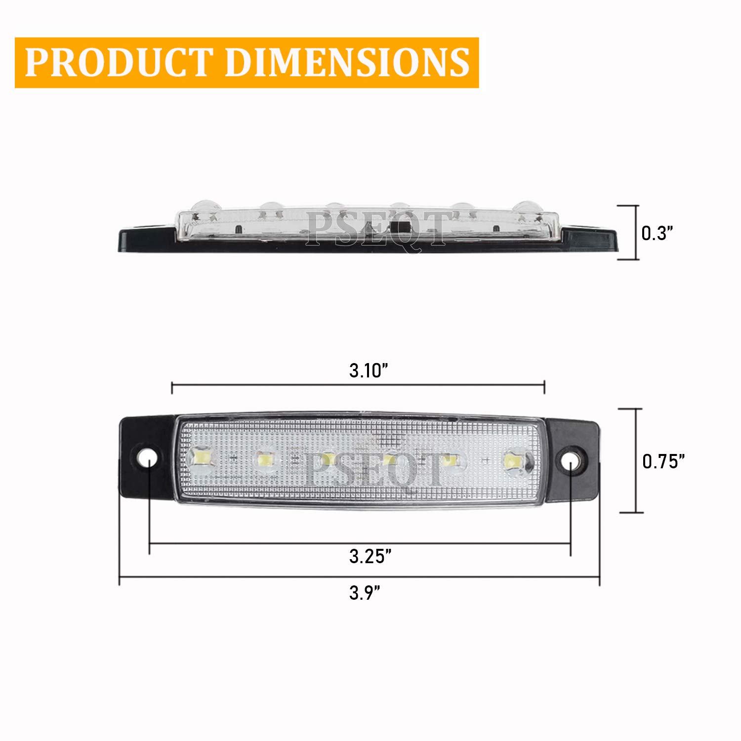 PSEQT 10 Pcs LED Rock Strip Lights Car Underglow Wheel Fender Well Lighting Kits Waterproof for Golf Cart Wrangler Offroad Truck RV UTV ATV Snowmobile (White)