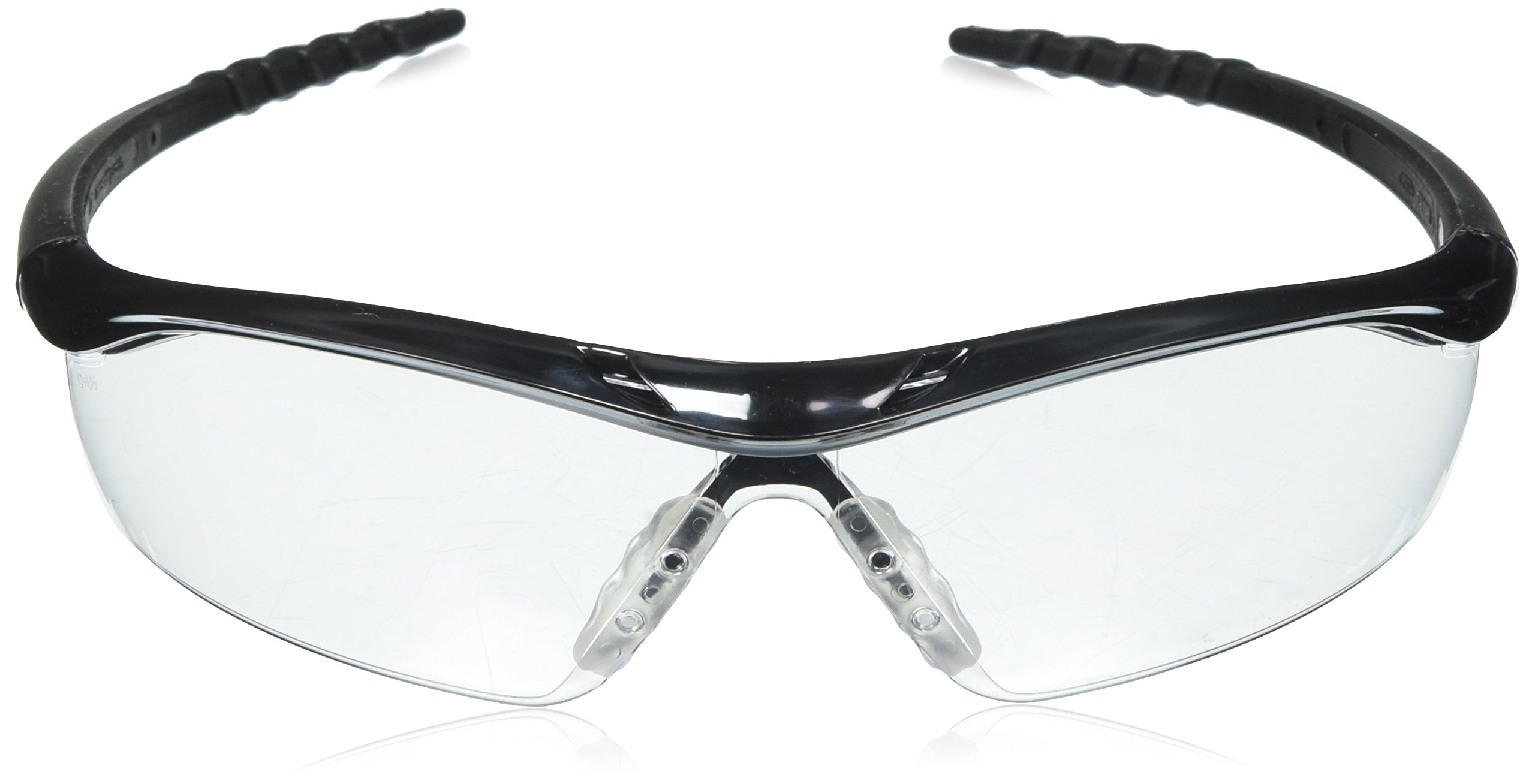 MCR Safety DL110 Dallas Safety Glasses with Polished Black Frame and Clear Lens